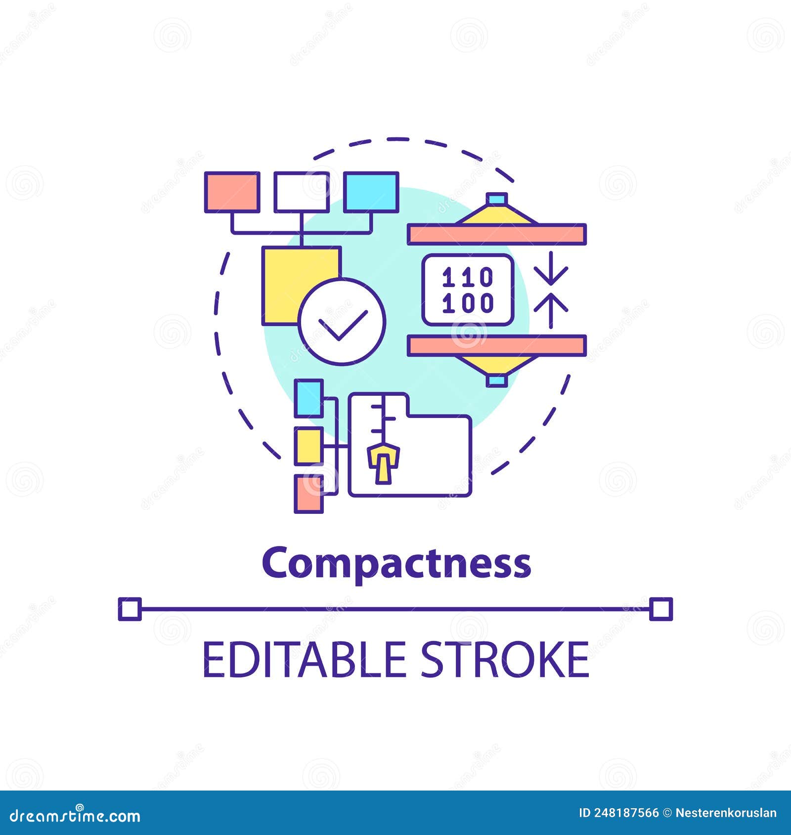 Compactness concept icon stock vector. Illustration of vector - 248187566