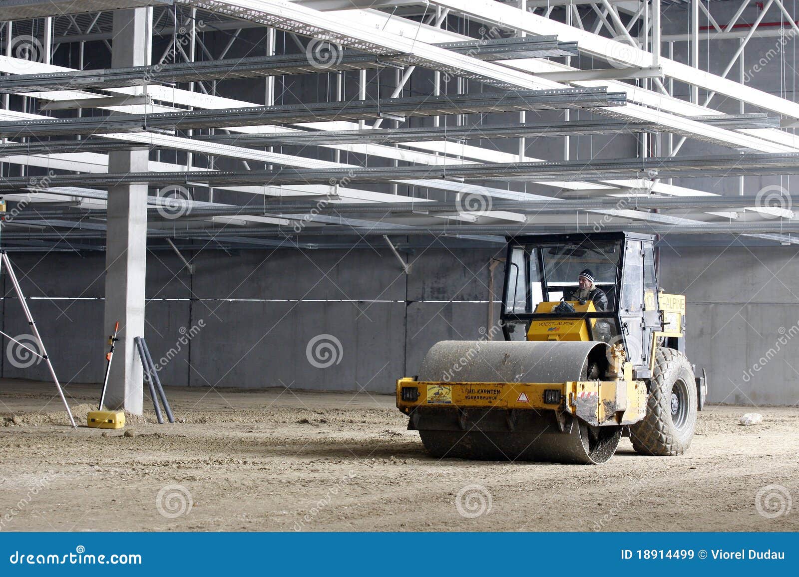 Compactor Inside Industrial Building in Progress Editorial Stock Image ...