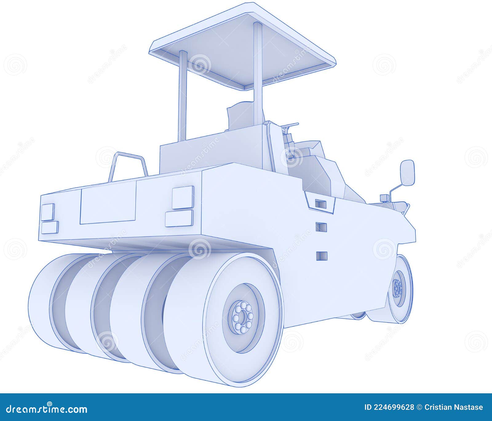 Compactor Isolated on Background. 3d Rendering - Illustration Stock ...