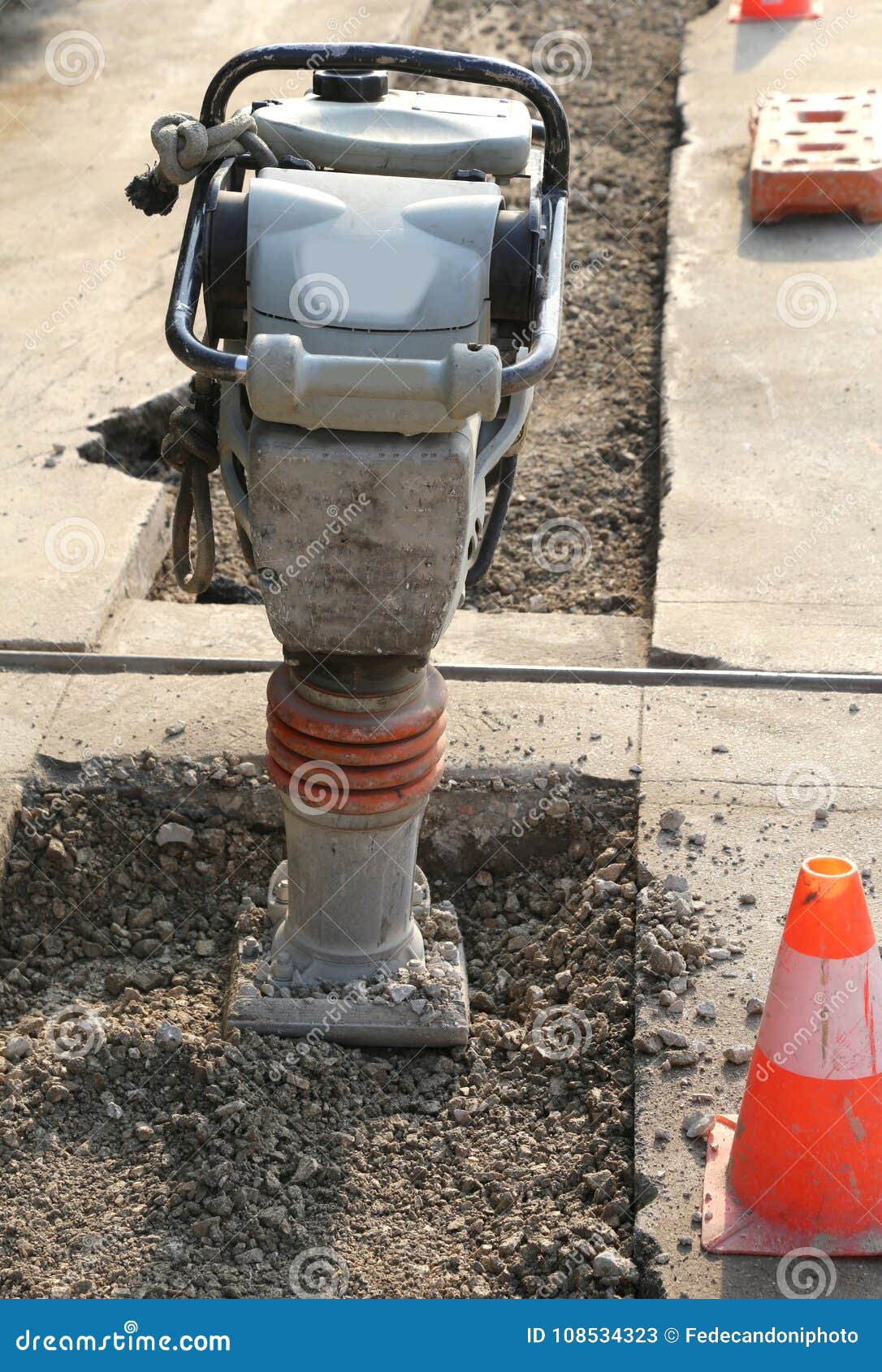 Compactor for Road Works Called BIG FROG by the Workers Stock Image ...