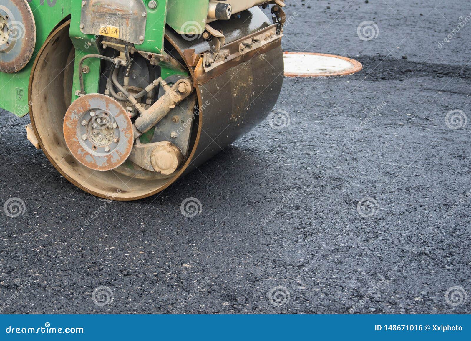 Compactor during Road Works Stock Photo - Image of paver, bituminous ...