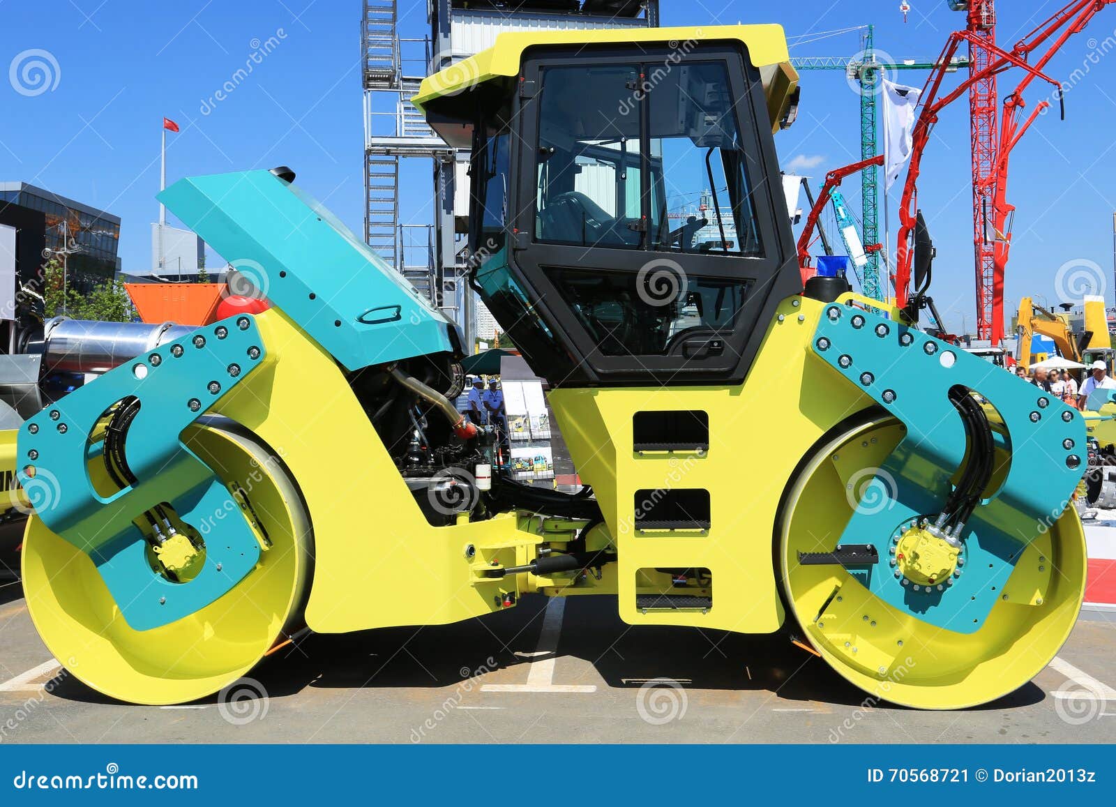Compactor At Asphalt Pavement Works Stock Photography | CartoonDealer ...