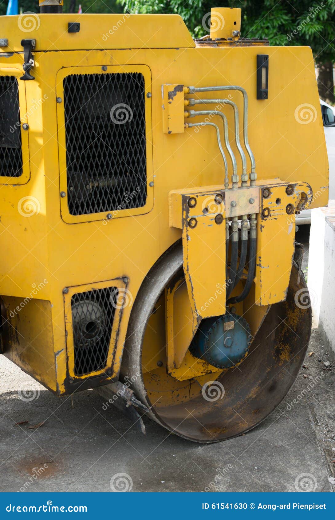 Compactor Wheel stock photo. Image of road, machine, construction ...