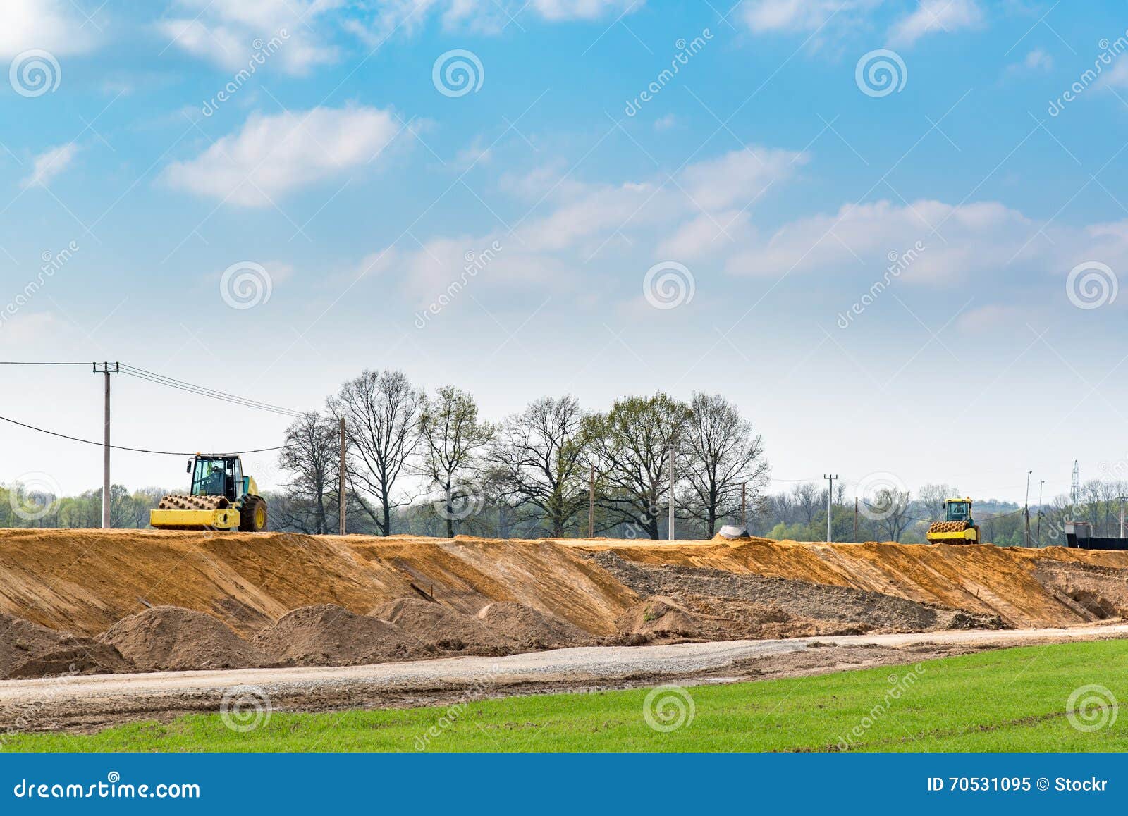Compactors Working on the Construction Site Stock Image - Image of ...