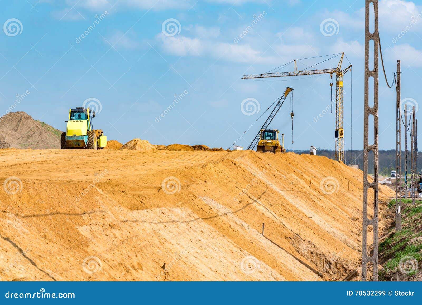 Compactors Working on the Construction Site Stock Image - Image of ...