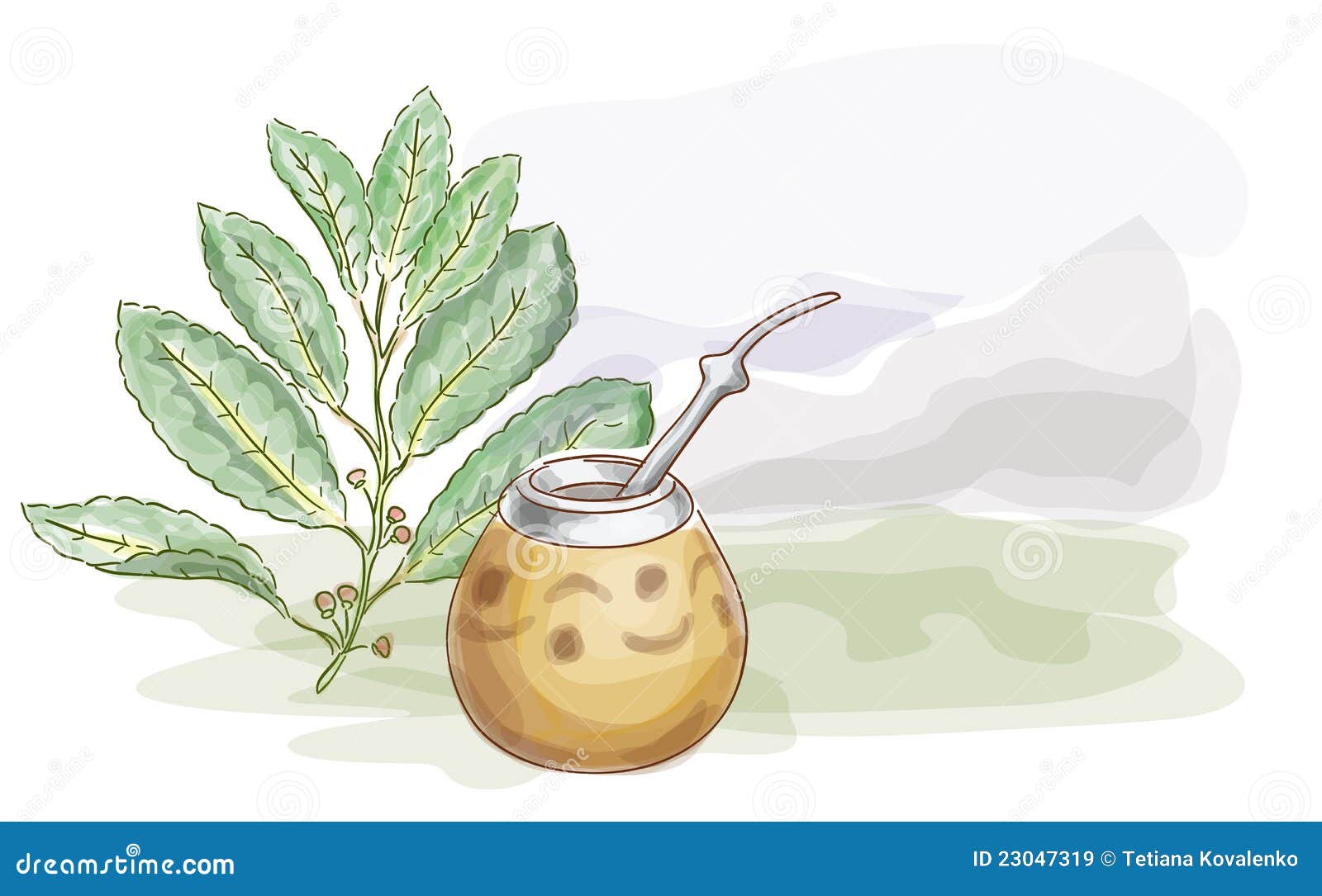 Compagnon Et Calebasse De Yerba. Type D'aquarelle. Illustration de ...