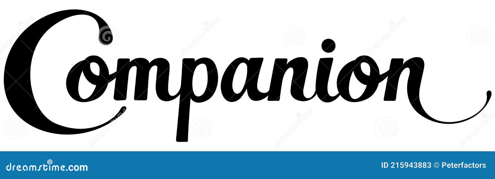 Companion - Custom Calligraphy Text Stock Vector - Illustration of ...