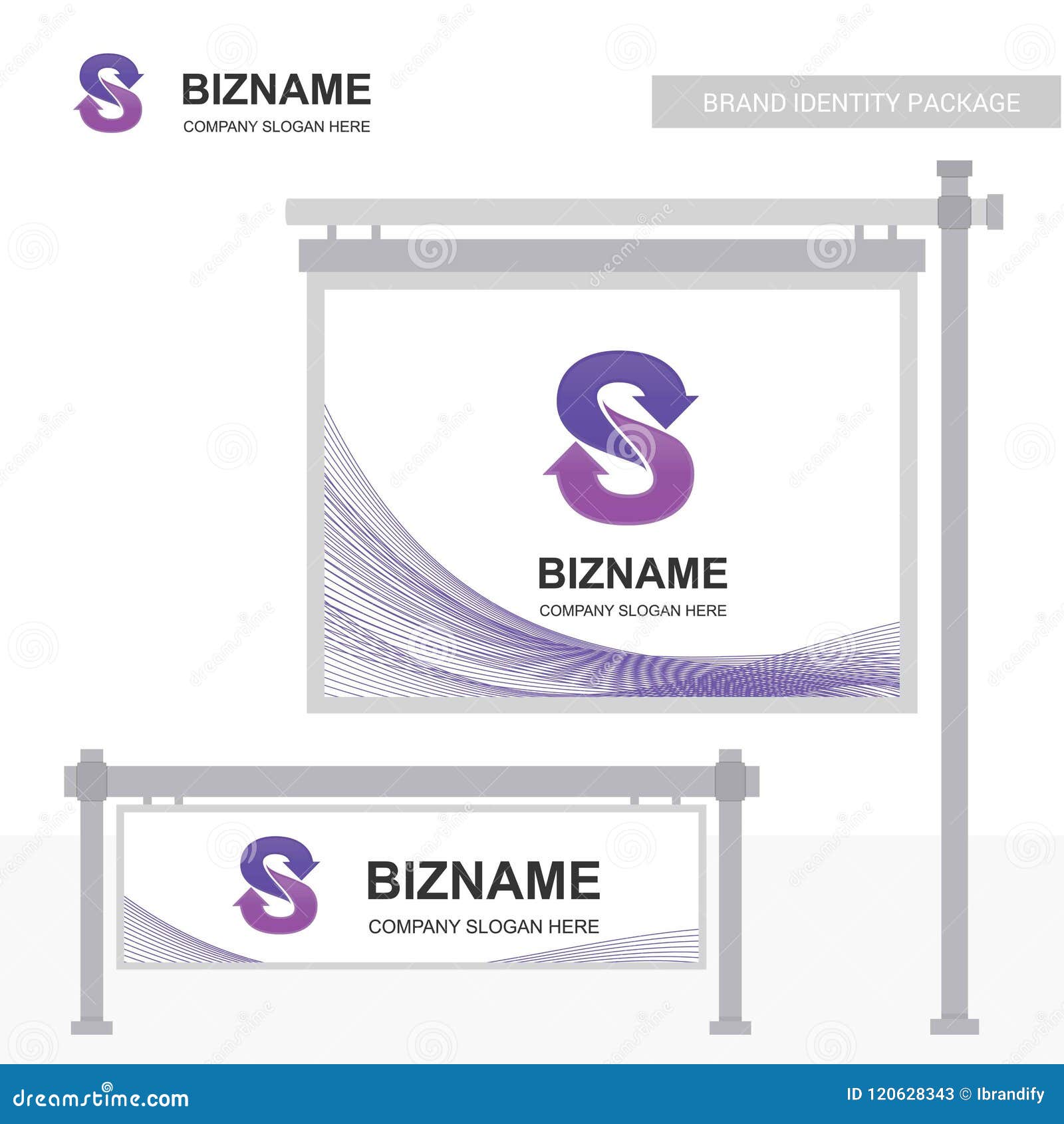 Company Ads Banner Unique Design with S Logo Stock Vector ...