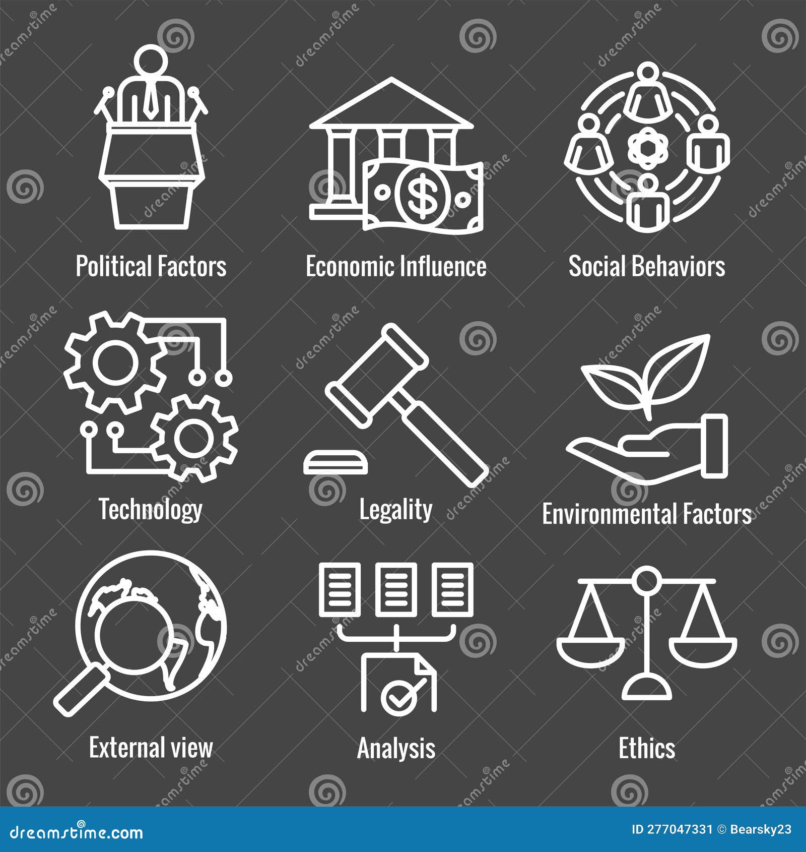 Company Analysis Using Pestel Methods Icon Set Stock Vector ... Company Analysis Using Pestel Methods Icon Set Stock Vector ...