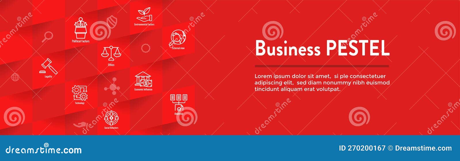 Company Analysis Using Pestel Methods Icon Set with Web Header Banner ...