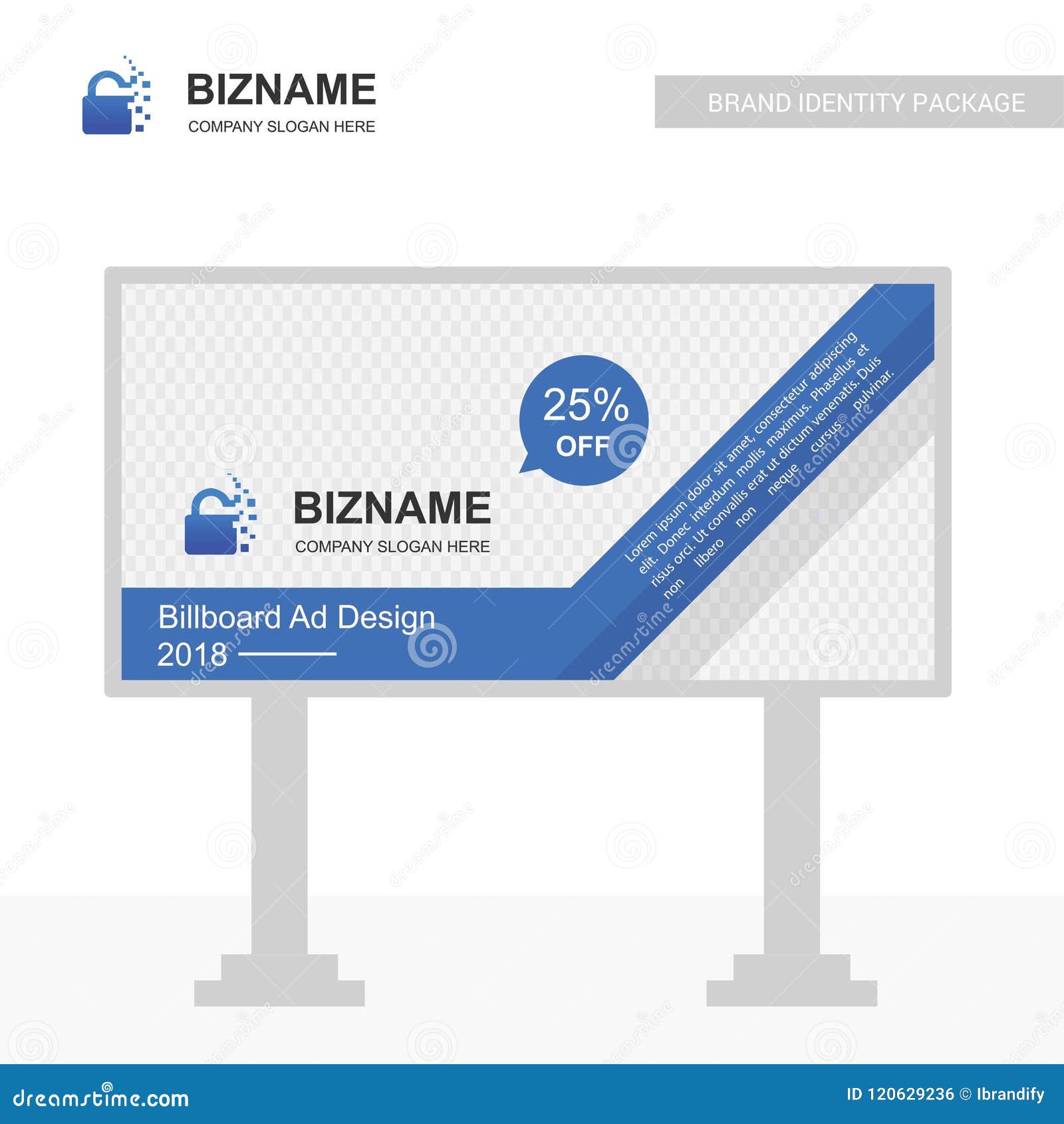 Company Bill Board Design Vector with Lock Logo Stock Vector ...