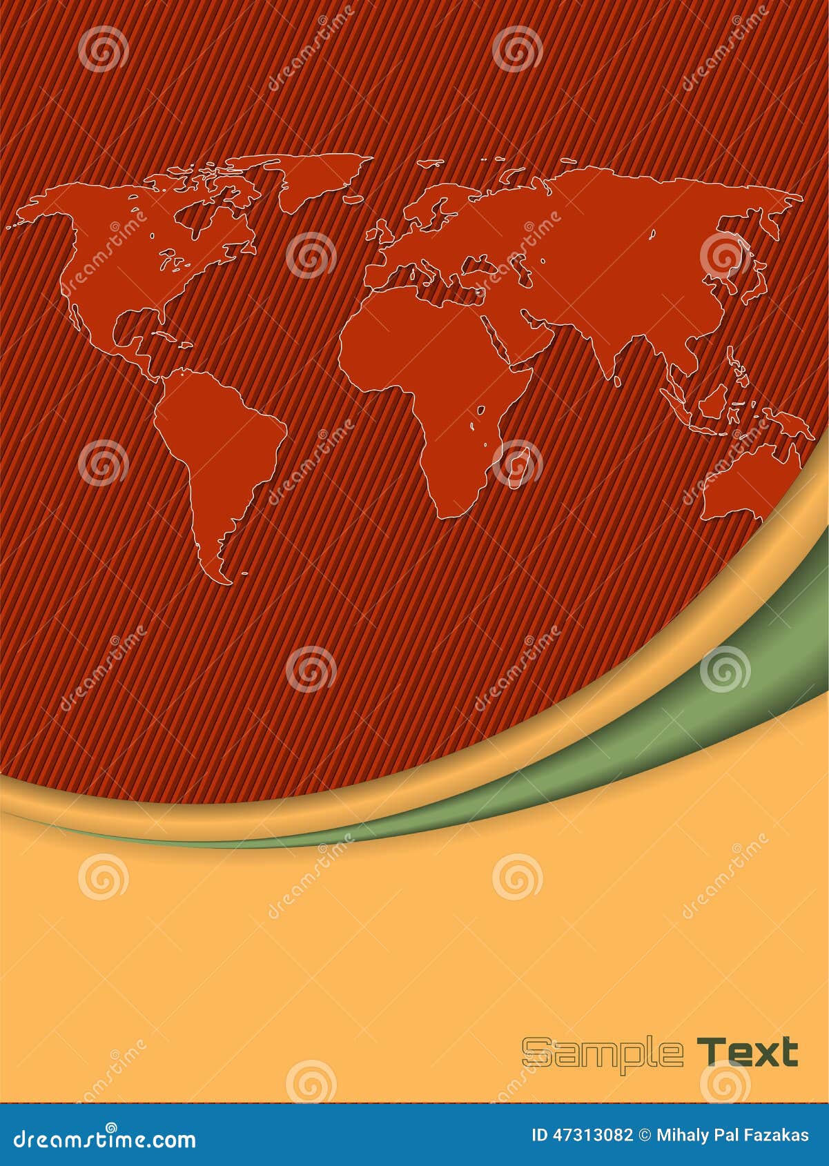 Company Brochure With Outlined World Map Stock Illustration ...