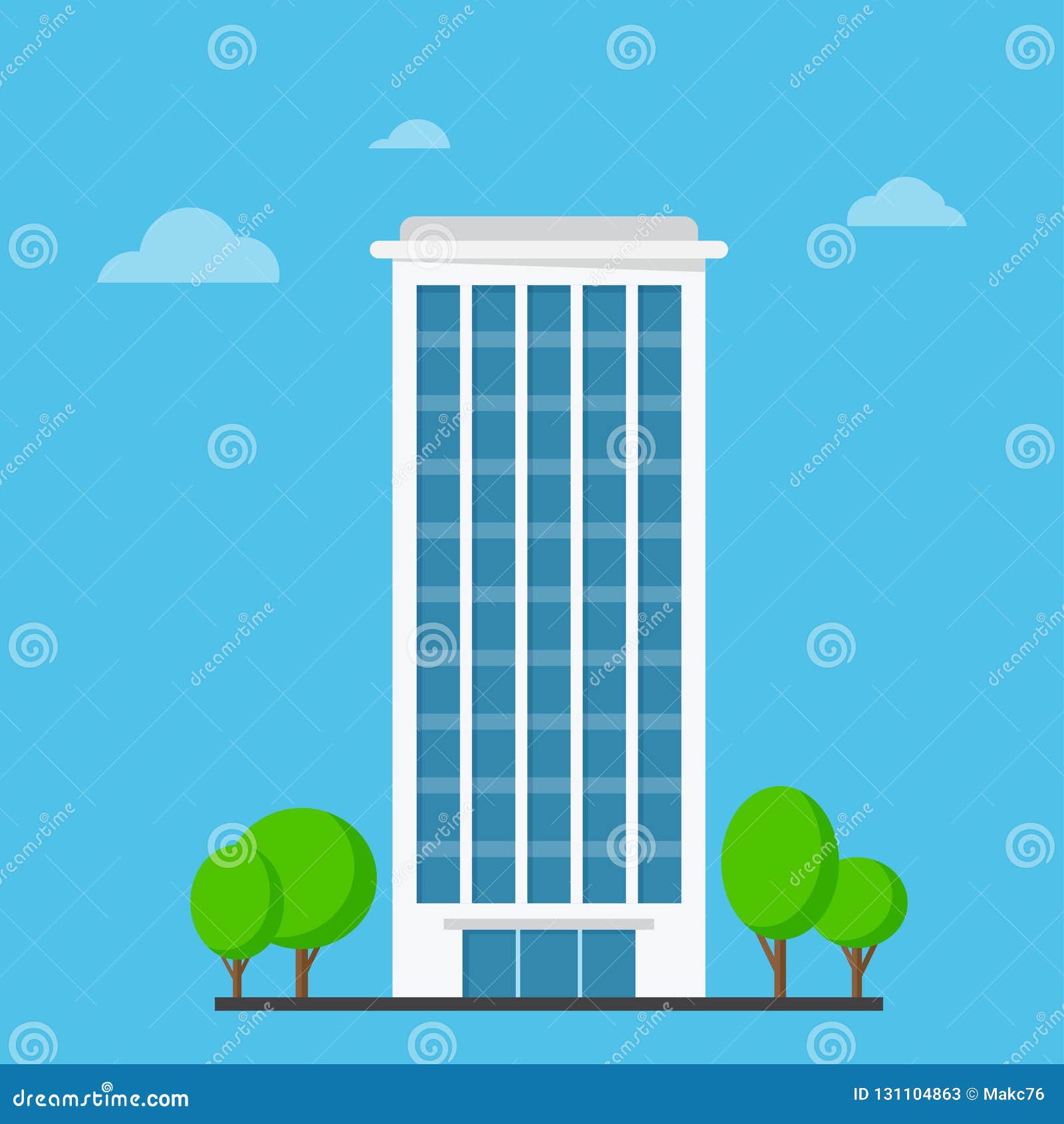 Company Building in Flat Style Stock Vector - Illustration of icon ...