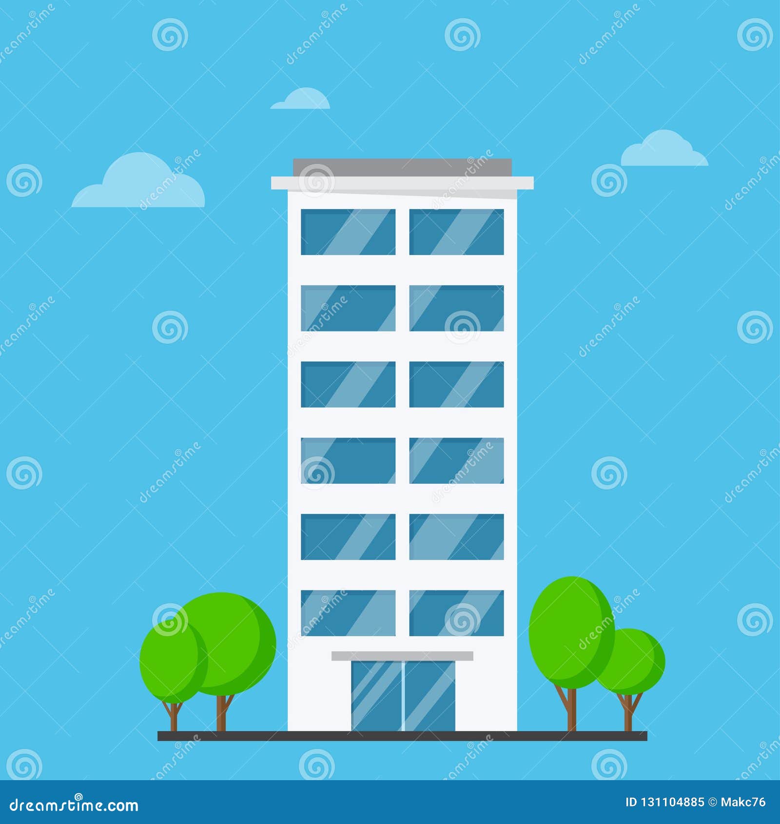 Company Building in Flat Style Stock Vector - Illustration of concept ...