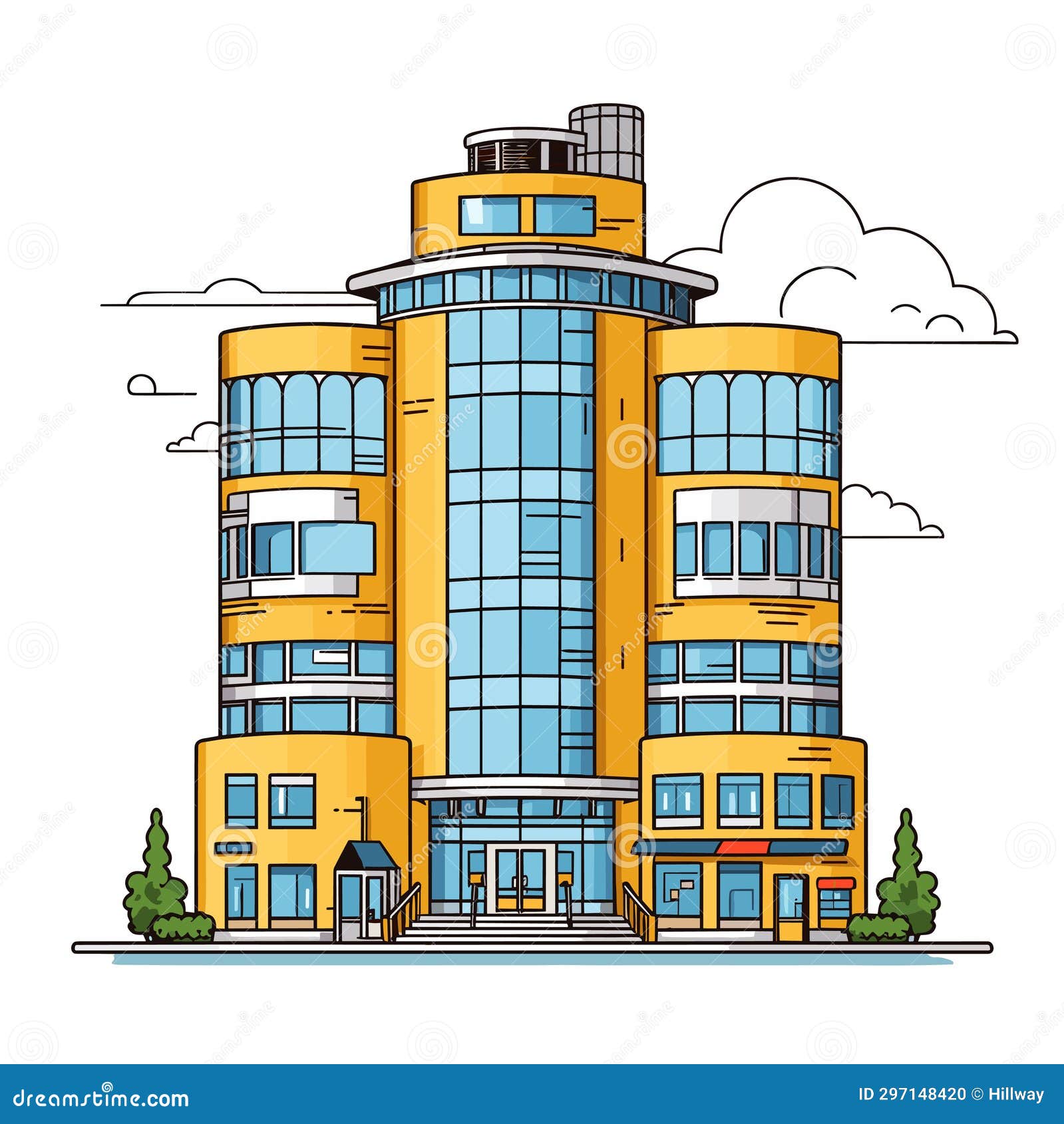 Company Building in Flat Style. Vector Illustration Stock Vector ...