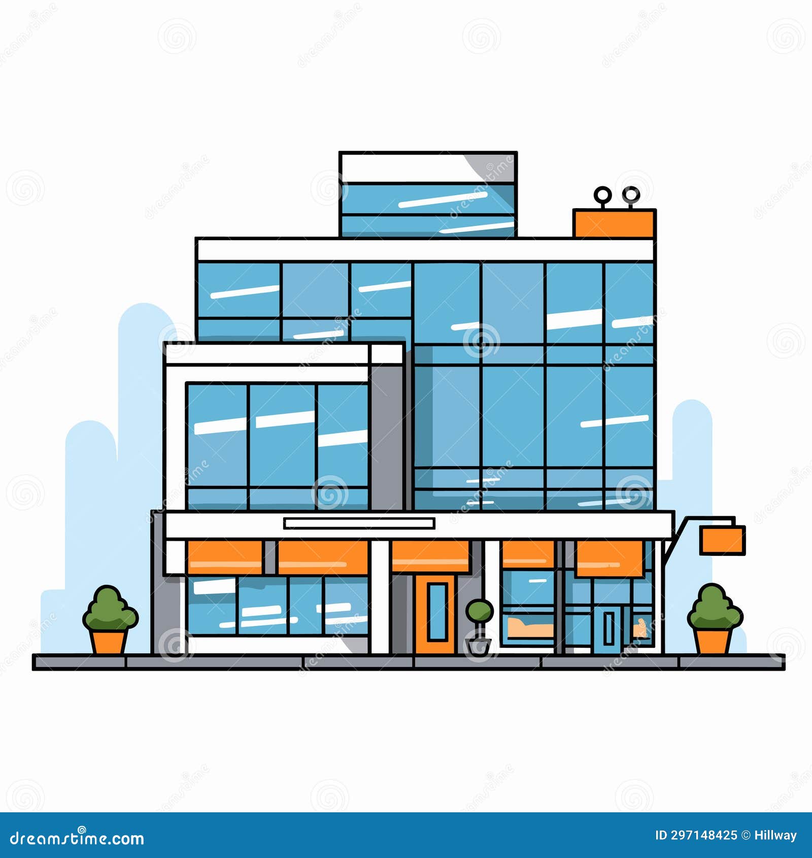 Company Building in Flat Style. Vector Illustration Stock Vector ...