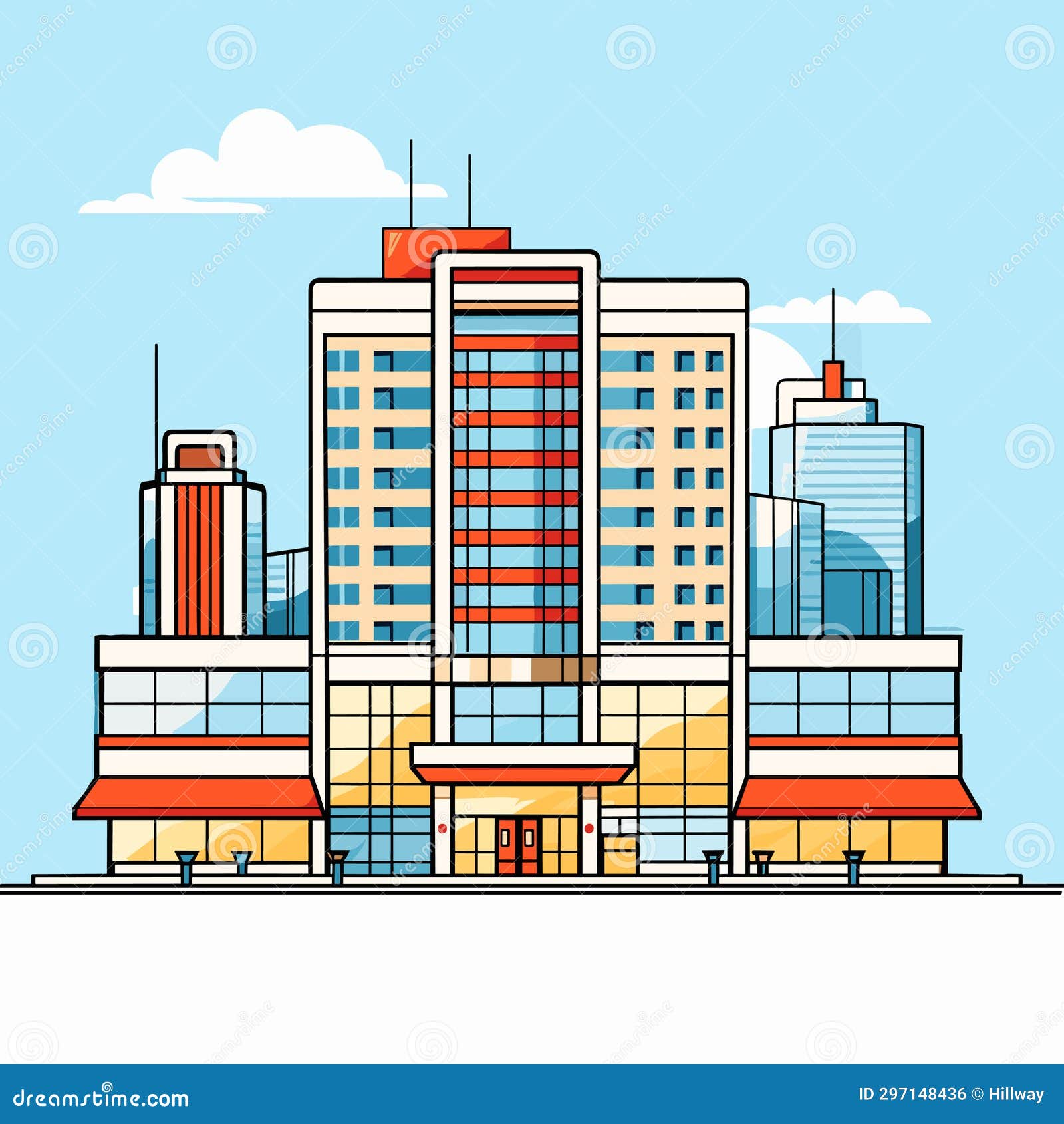 Company Building in Flat Style. Vector Illustration Stock Vector ...