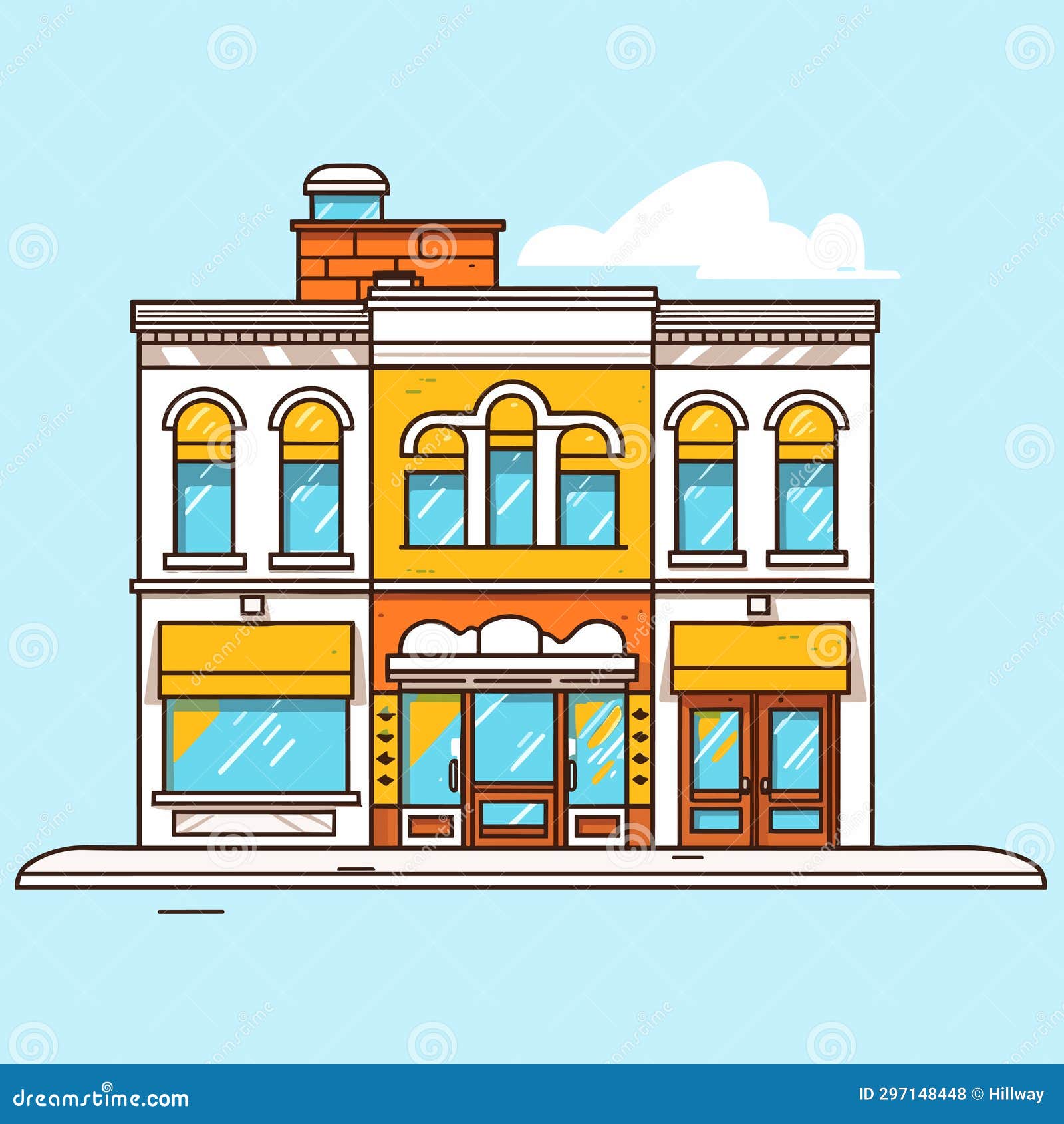 Company Building in Flat Style. Vector Illustration Stock Illustration ...