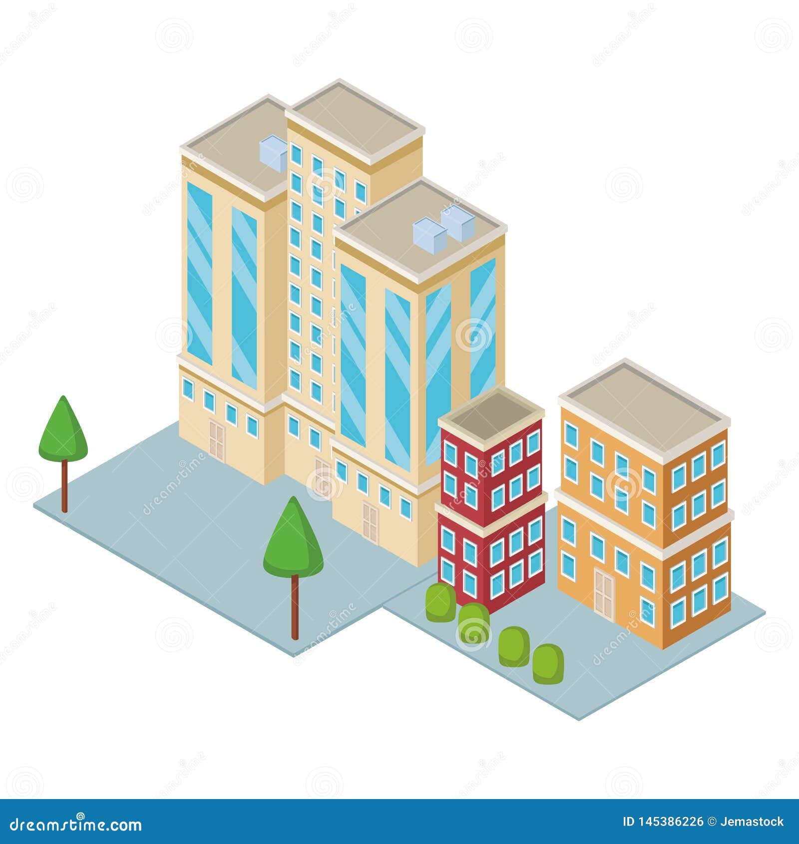 Company Buildings Isometric Stock Vector - Illustration of business ...