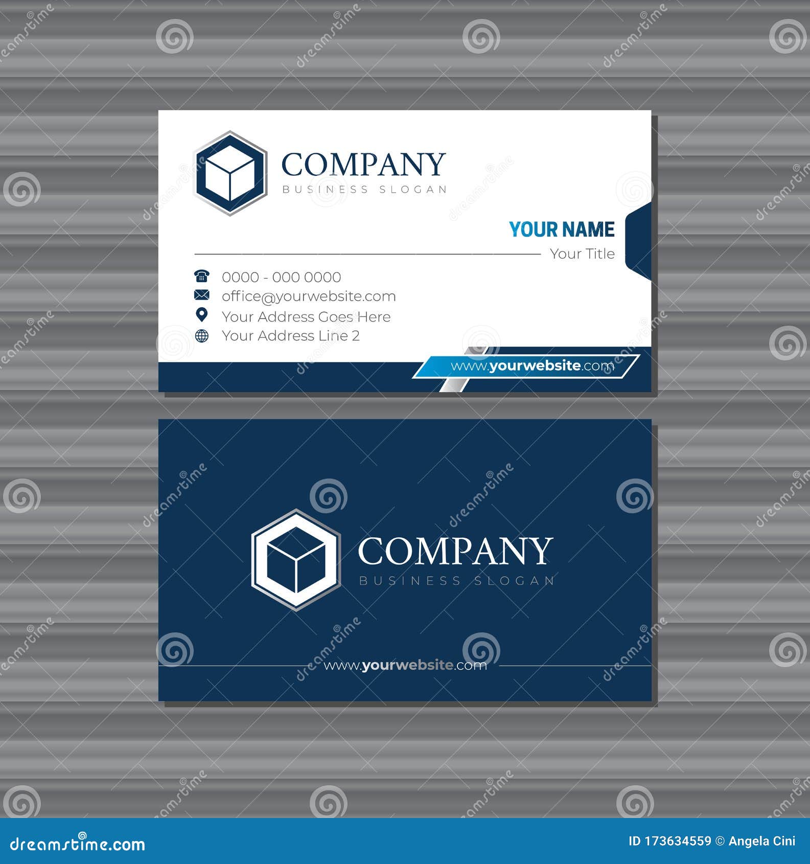 Company Business Card Template with Logo Stock Vector - Illustration of ...