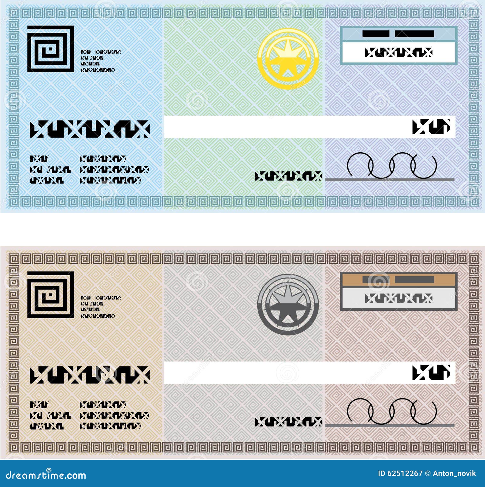 Company Check Gift Voucher Bonus Check Stock Vector - Illustration of ...