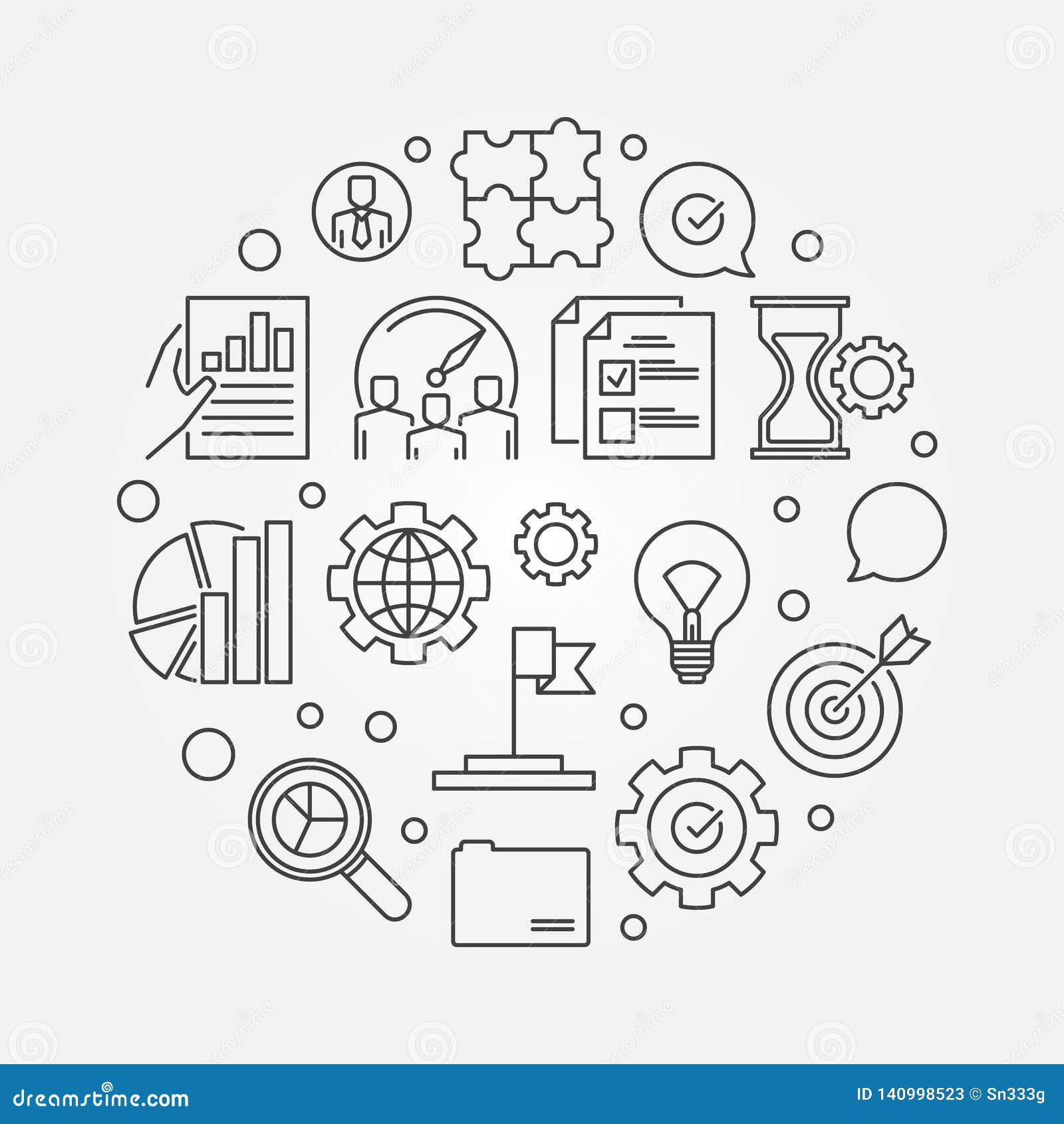 Company Core Values Vector Circular Line Illustration Stock Vector ...