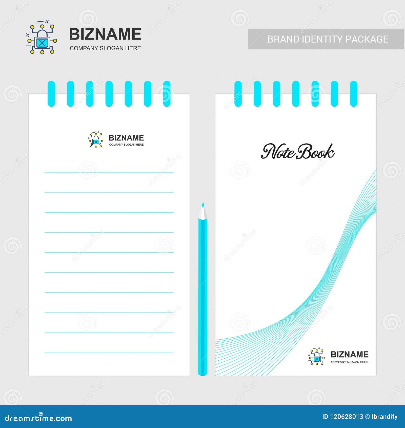 Company Design Notepad with Logo Vector Stock Vector - Illustration of ...