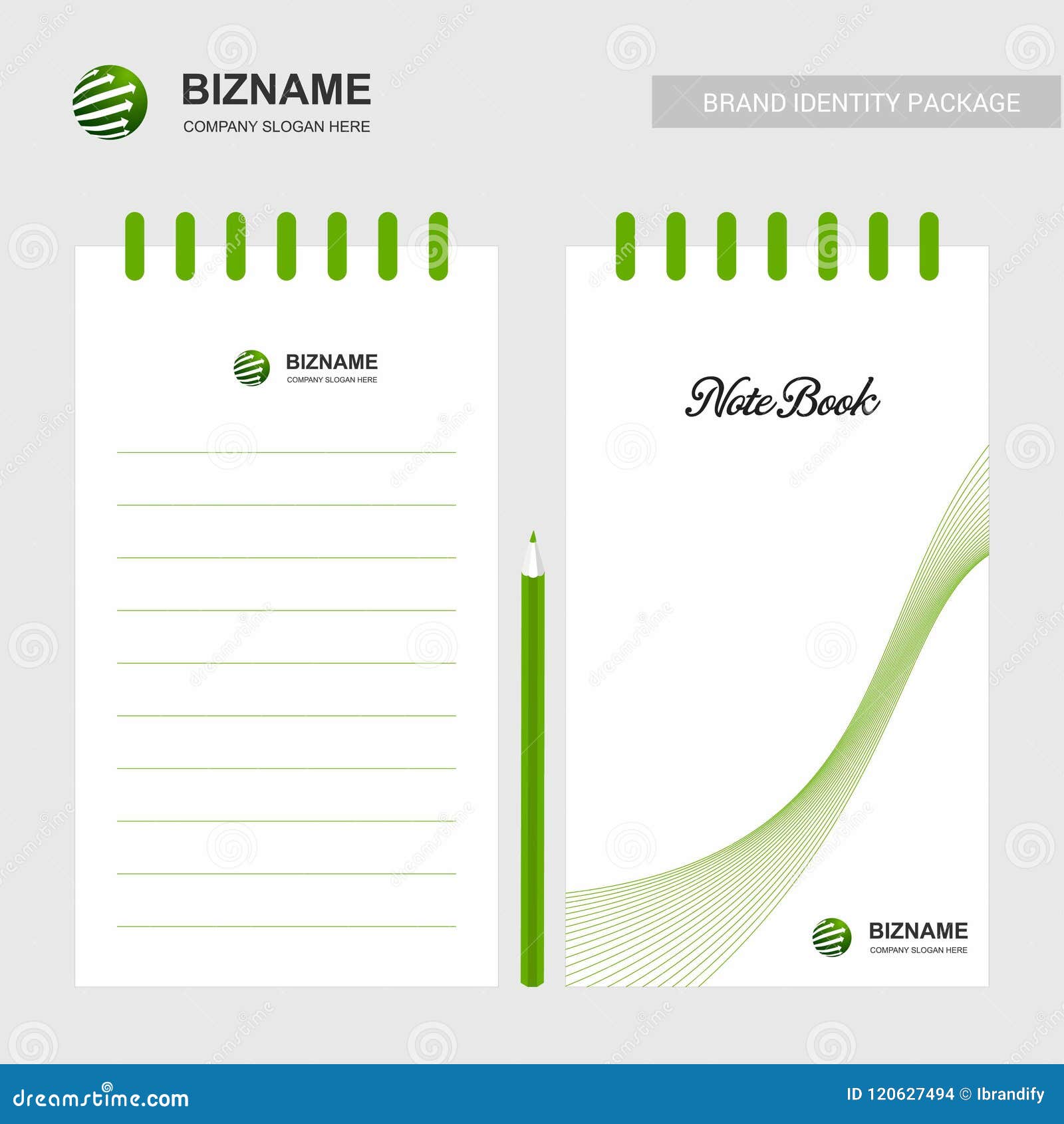 Company Design Notepad with Logo Vector Stock Vector - Illustration of ...