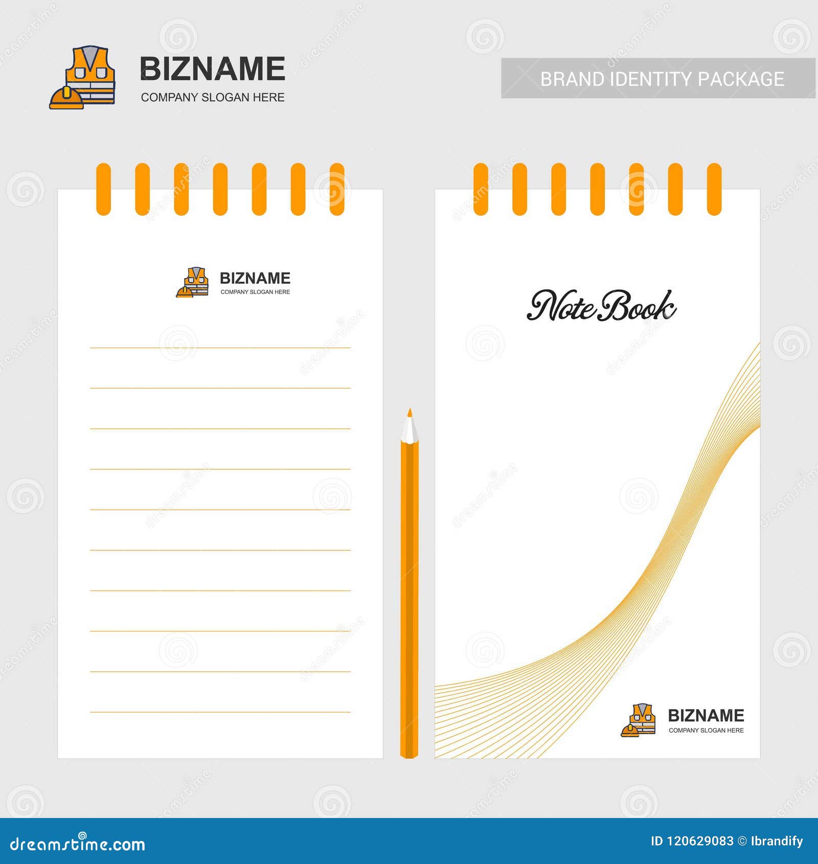 Company Design Notepad with Logo Vector Stock Vector - Illustration of ...