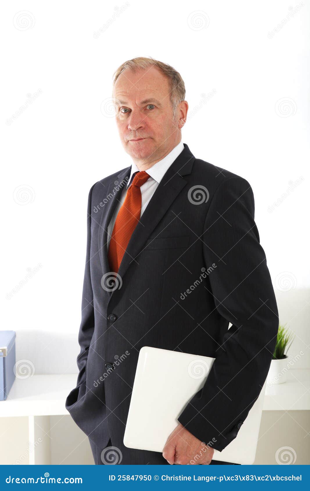 Company Director Standing with Laptop Stock Photo - Image of ...