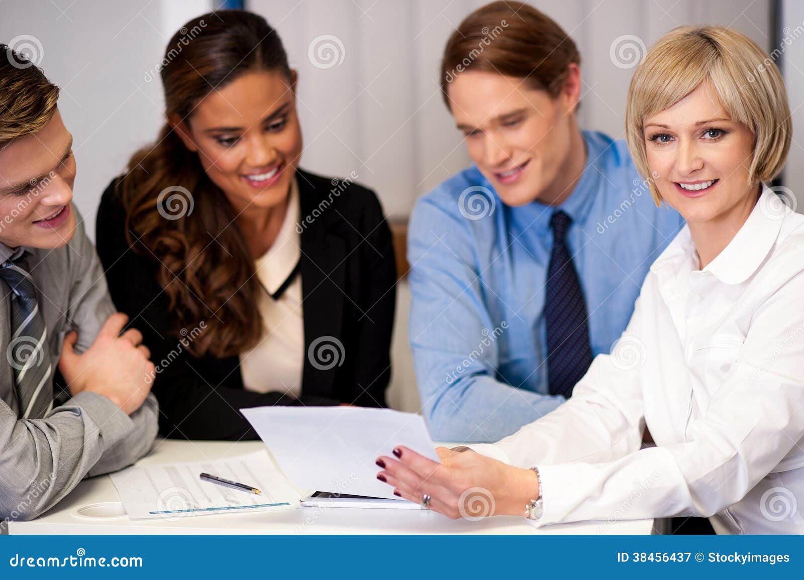 Company Discussion Going on in a Meeting Hall Stock Image - Image of ...