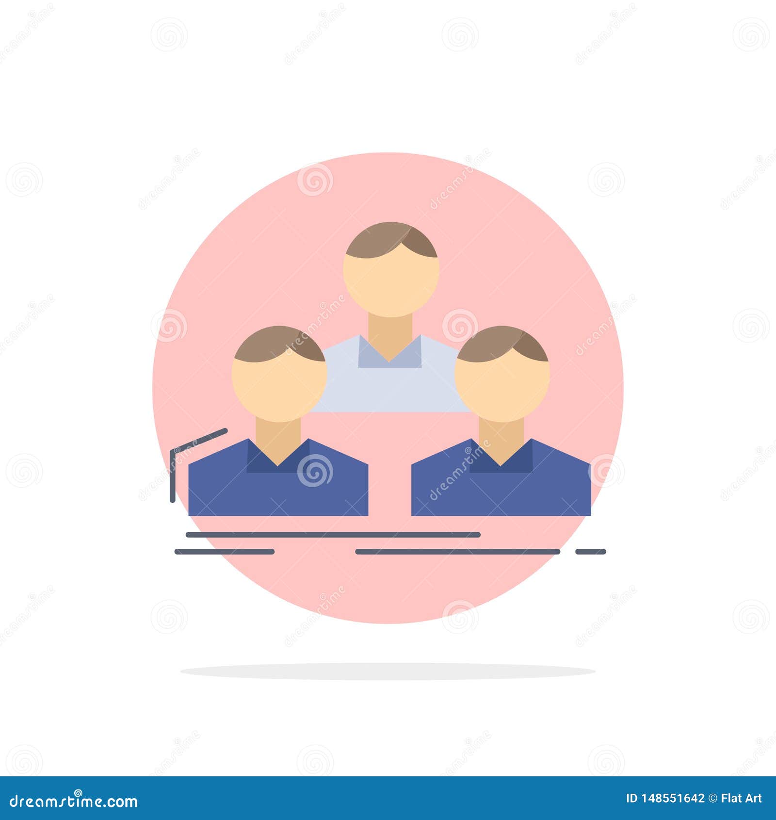 Company, Employee, Group, People, Team Flat Color Icon Vector Stock ...