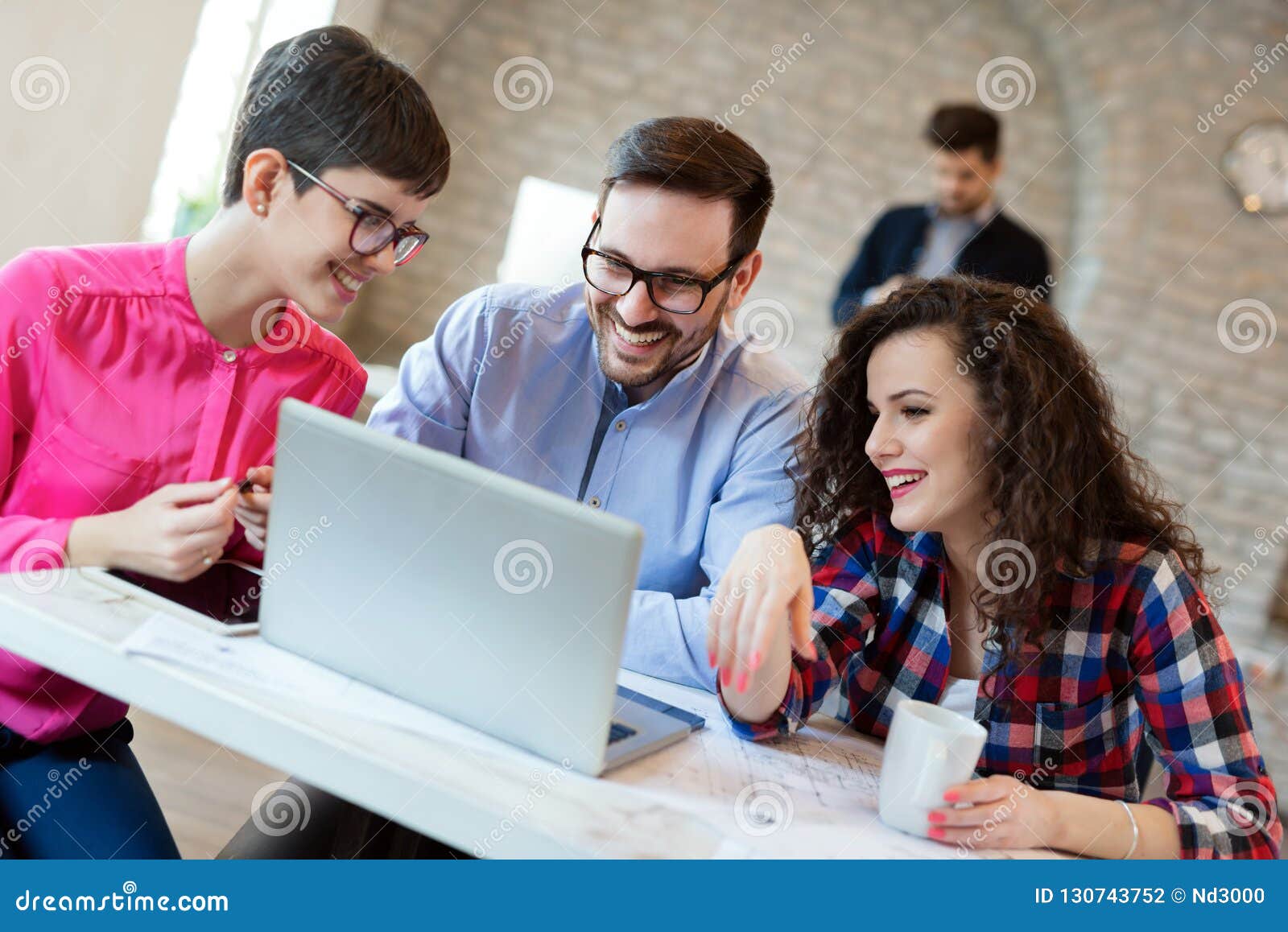 Company Employees Working in Office Stock Photo - Image of discussion ...