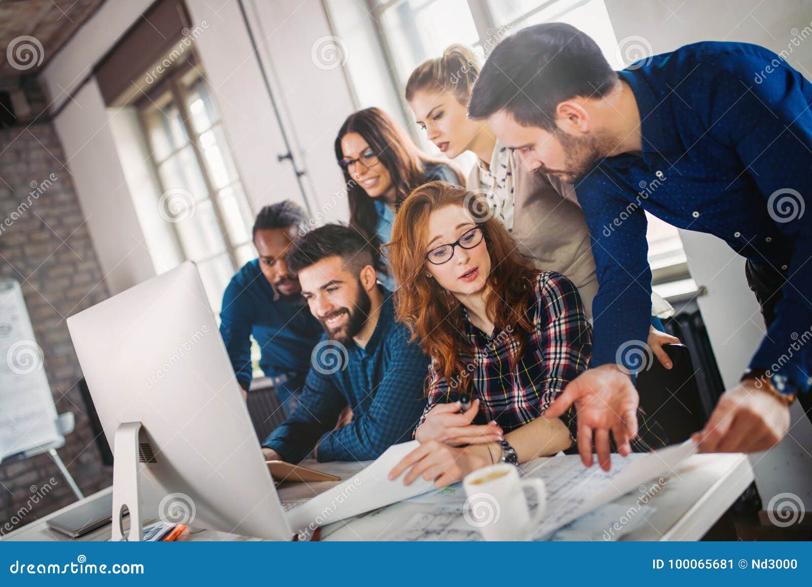 Company Employees Working in Office Stock Image - Image of person ...