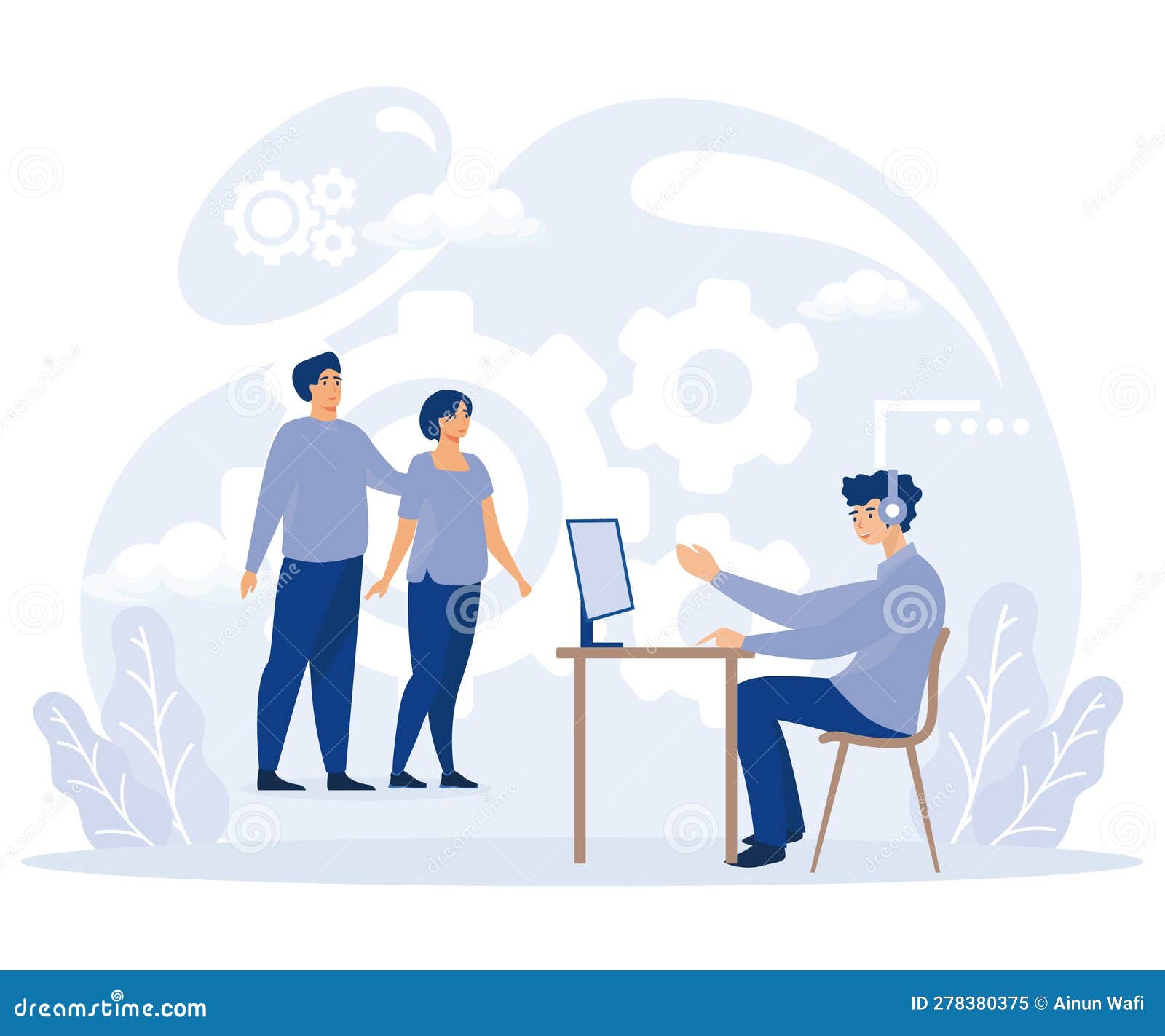 Company Goals and Philosophy Concept, Working Team Collaboration, Get ...