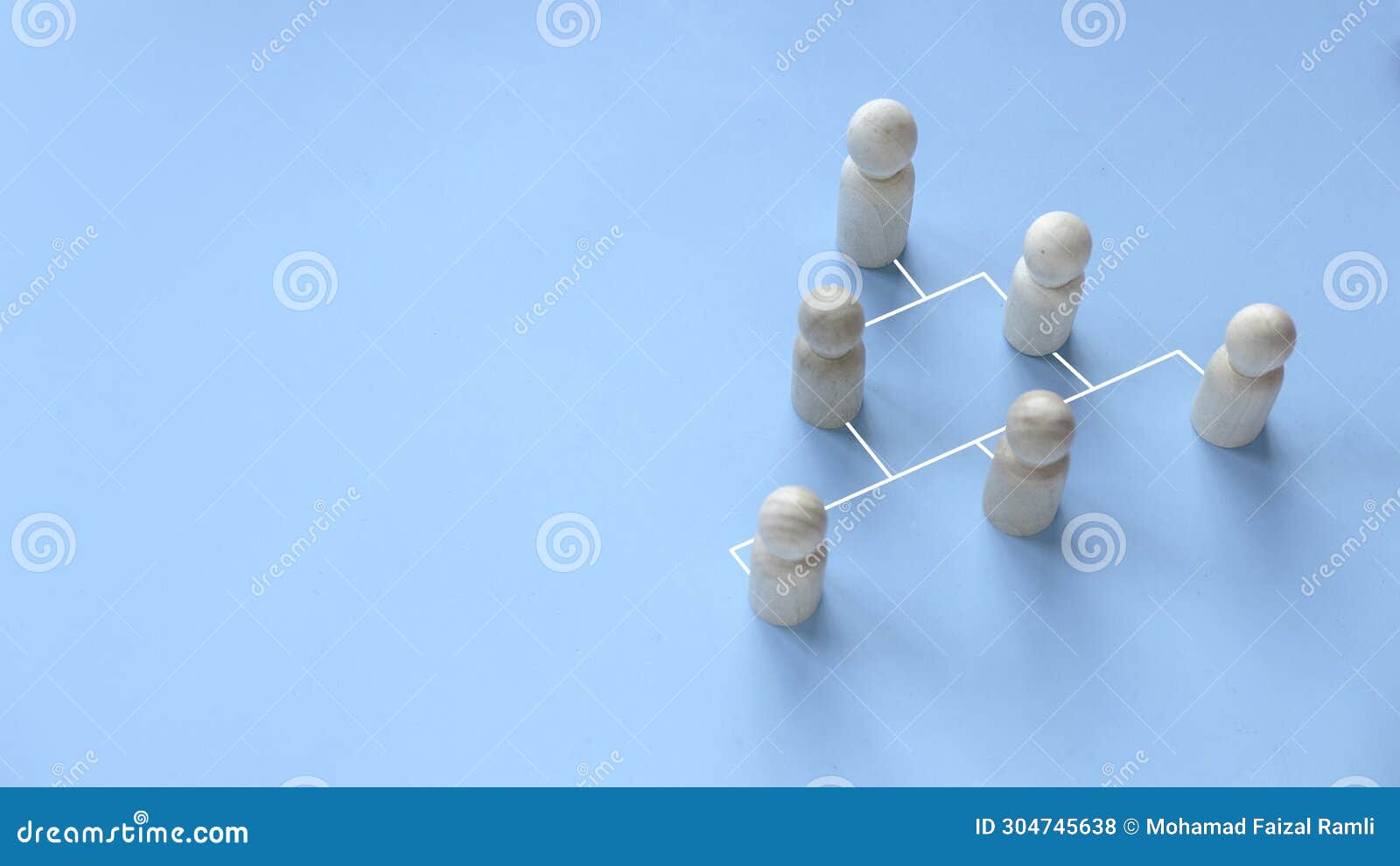 Company Hierarchical Organizational Chart of Blocks on Blue Background ...