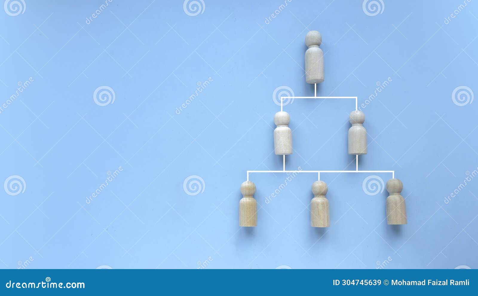 Company Hierarchical Organizational Chart of Blocks on Blue Background ...