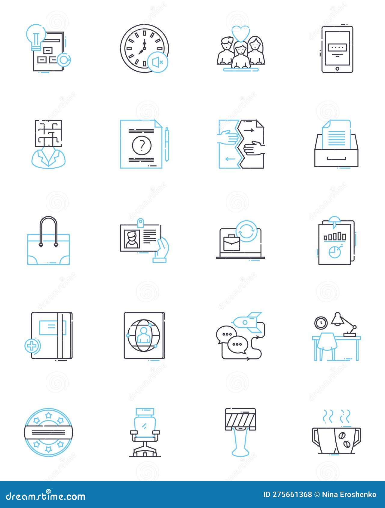 Company Hierarchy Linear Icons Set. Authority, Responsibility, Chain ...