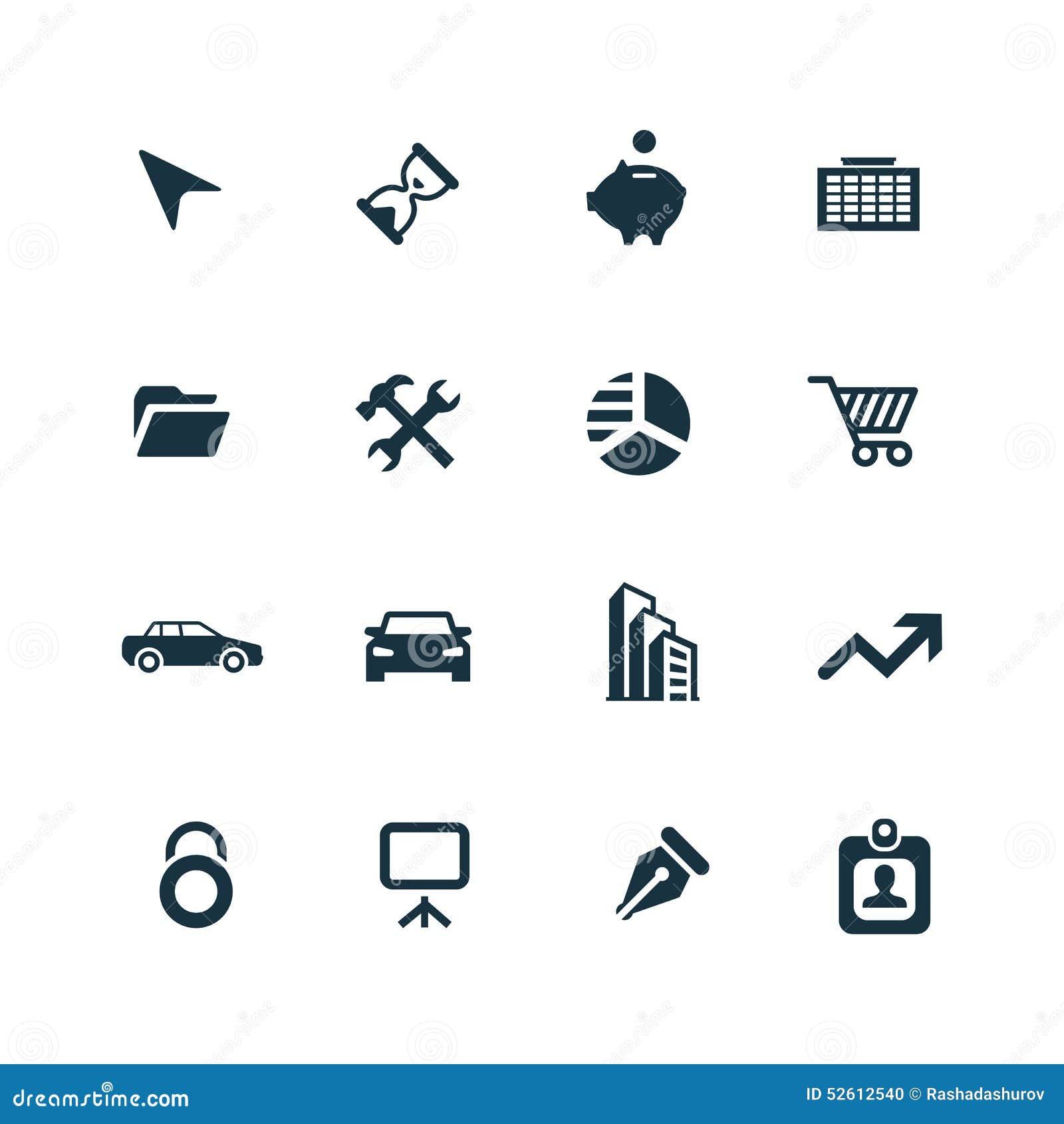 Company Icons Set On White Background, 3D Buildings Vector Collection ...