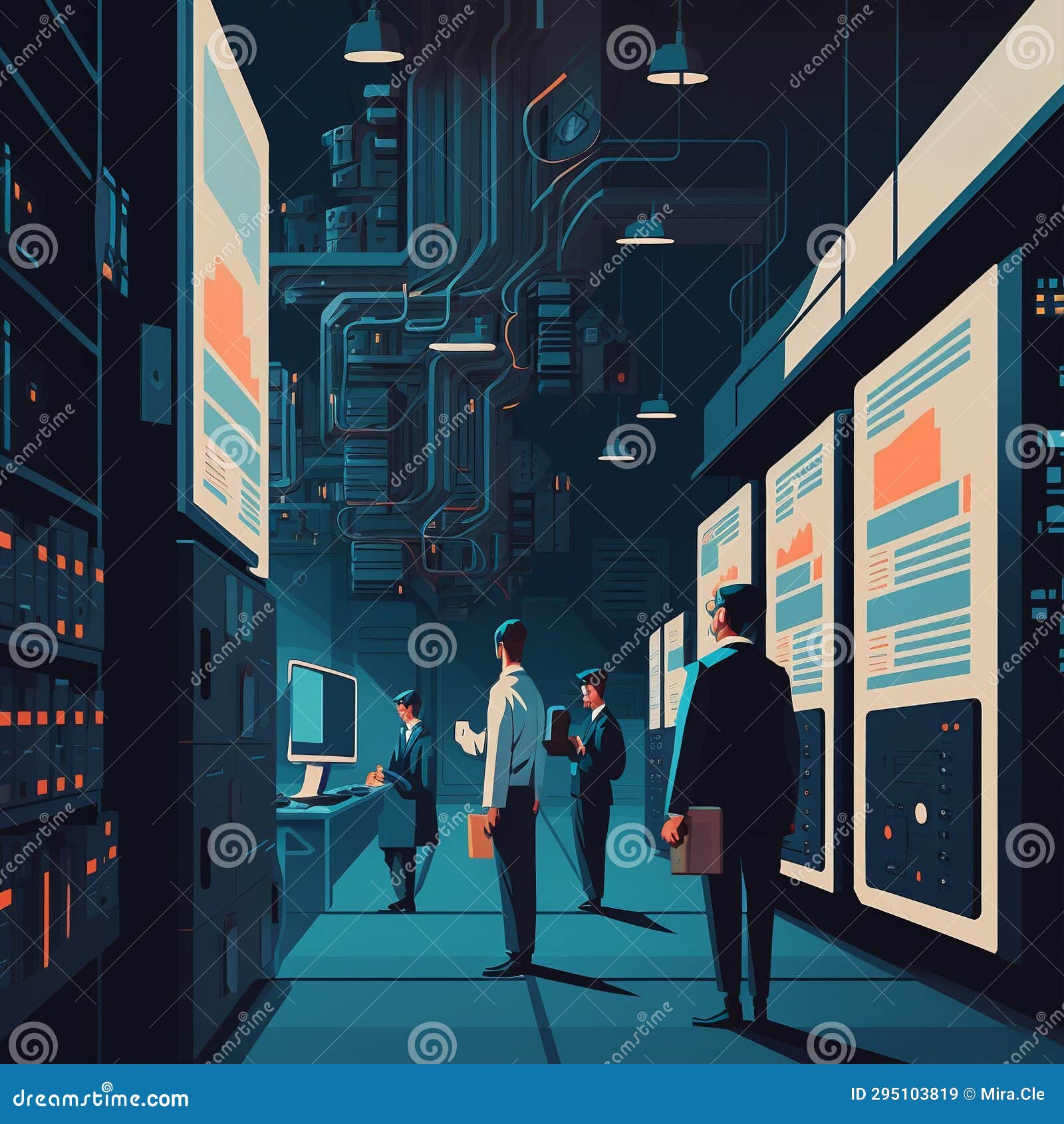 It Company Illustration, Created with Generative AI Stock Illustration ...