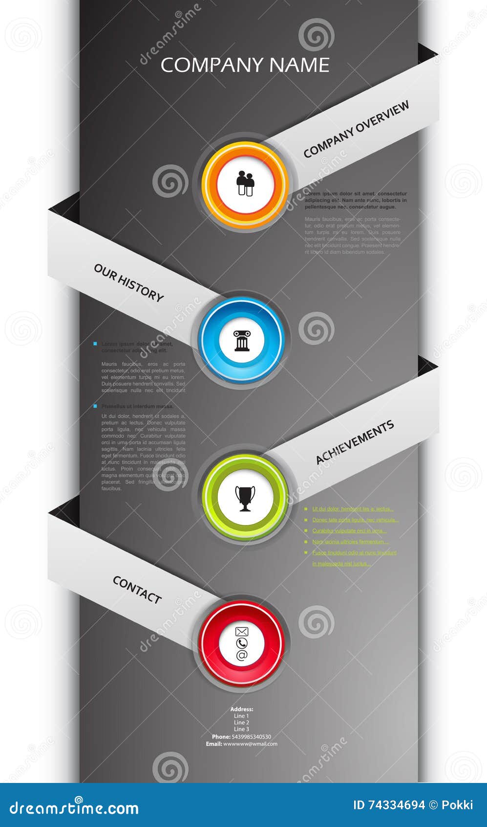 Company Infographic Overview Design Template Stock Vector ...
