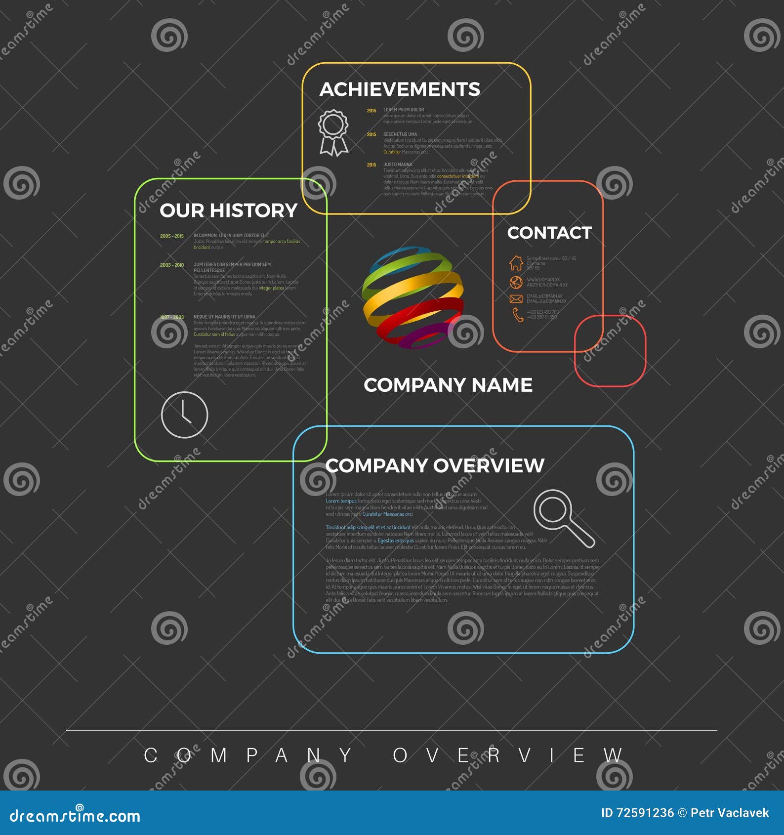 Company Infographic Overview Design Template Stock Illustration ...