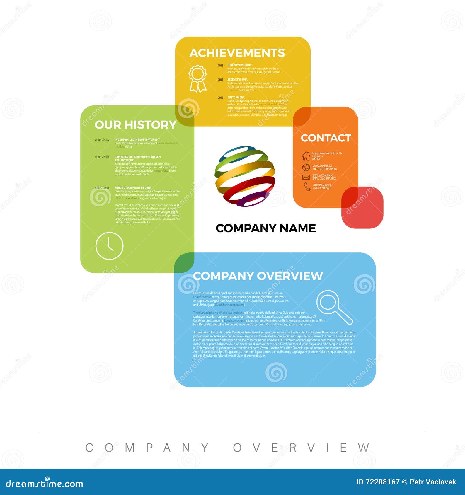Infographic Overview Template With Colorful Circles Cartoon Vector ...