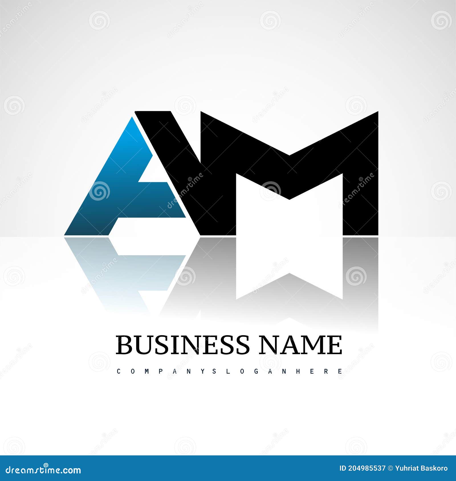 Am Company Linked Letter Logo Icon Blue and Black Stock Vector ...