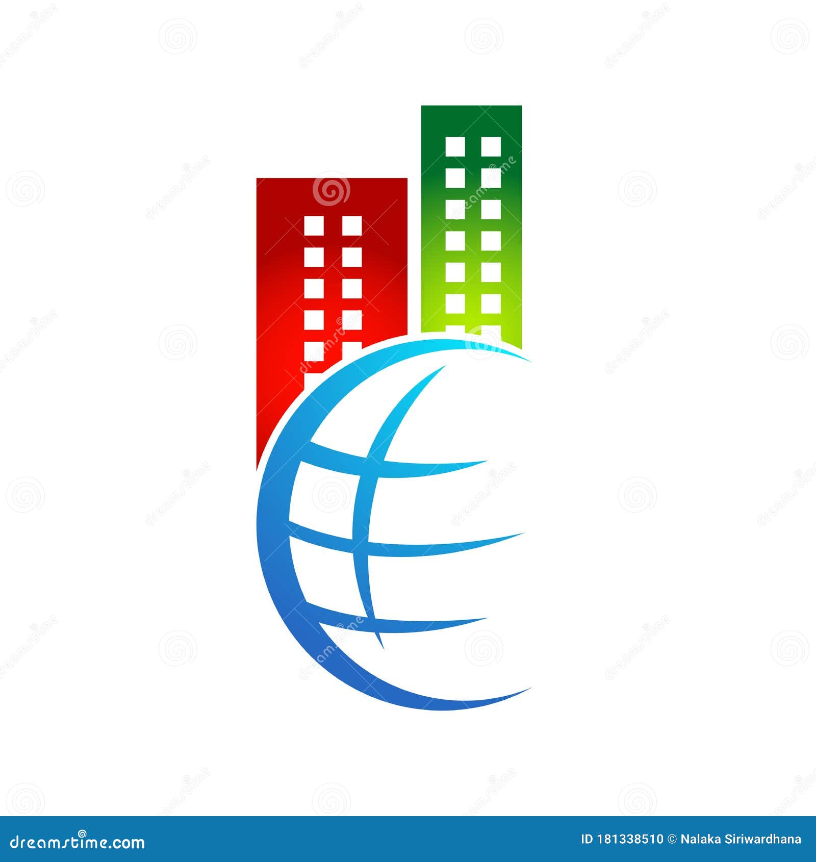 Building with Globe Logo Design Stock Vector - Illustration of template ...