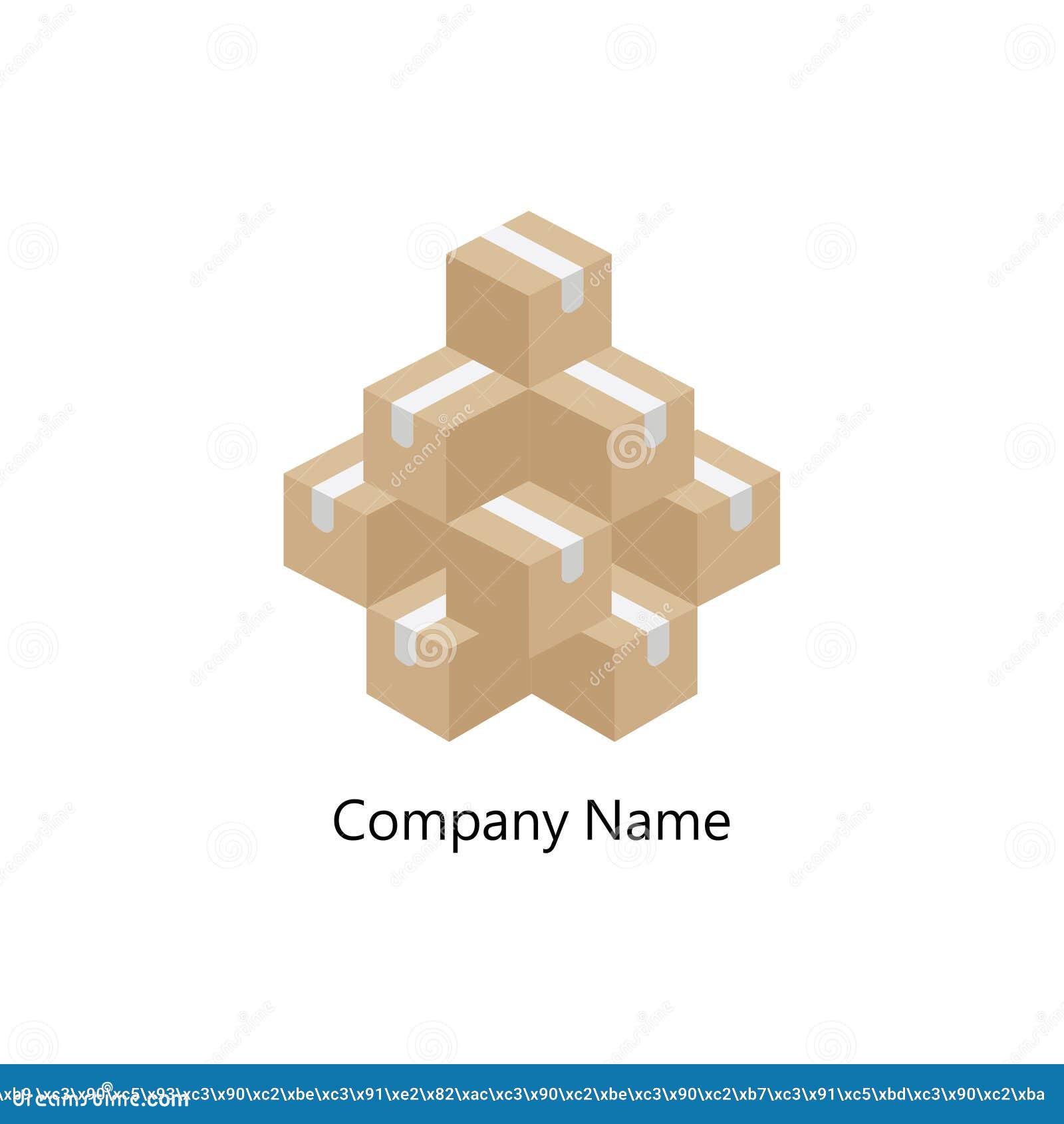 Company Logo Boxes on a White Background, Vector Illustration Stock ...