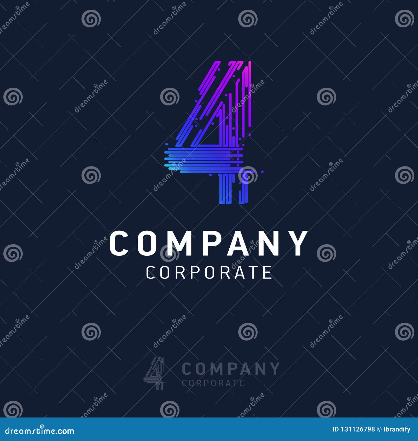 4 Company Logo Design Vector Stock Vector - Illustration of number ...