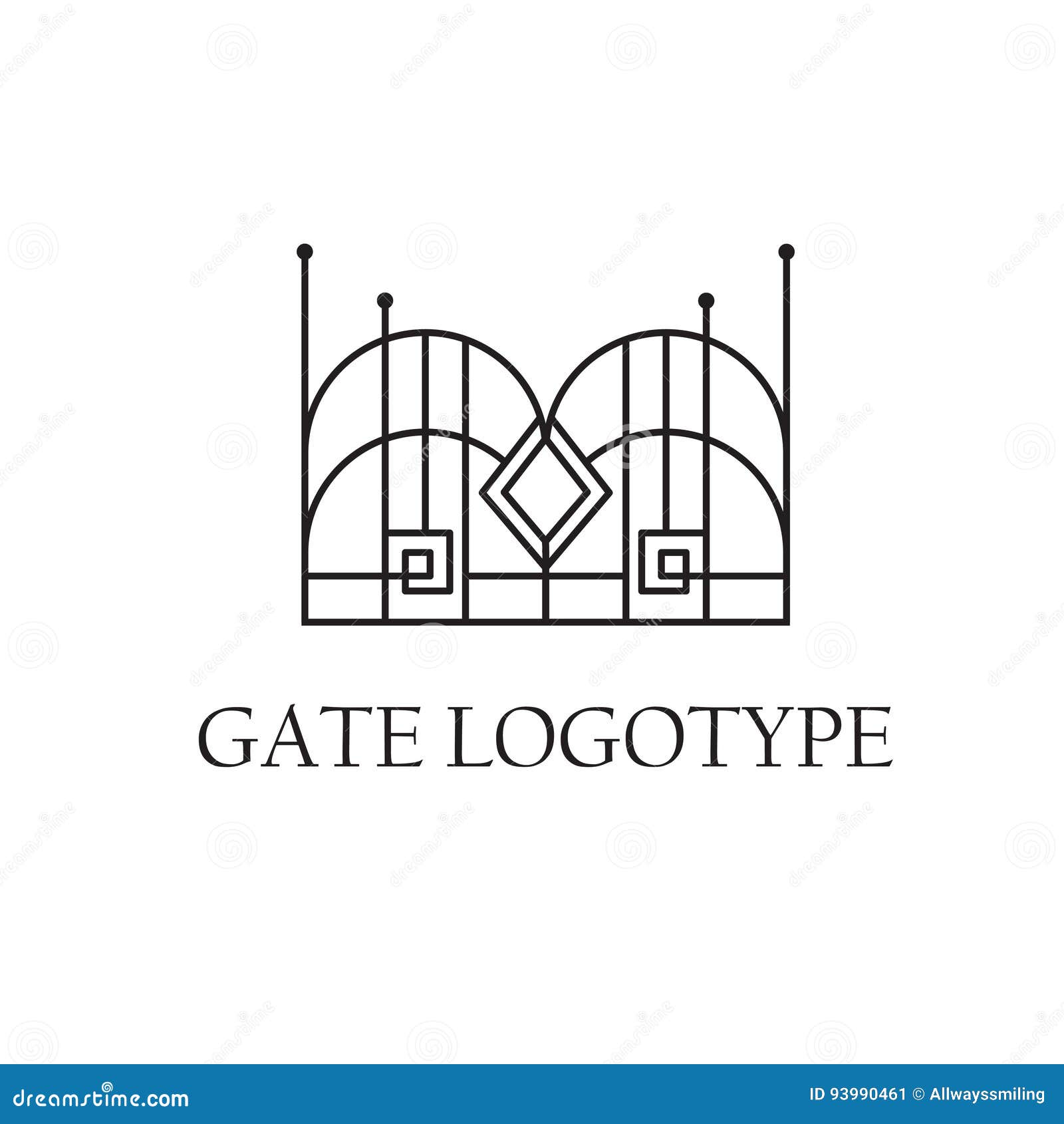 Company Logo with Gate Illustration Stock Vector - Illustration of ...