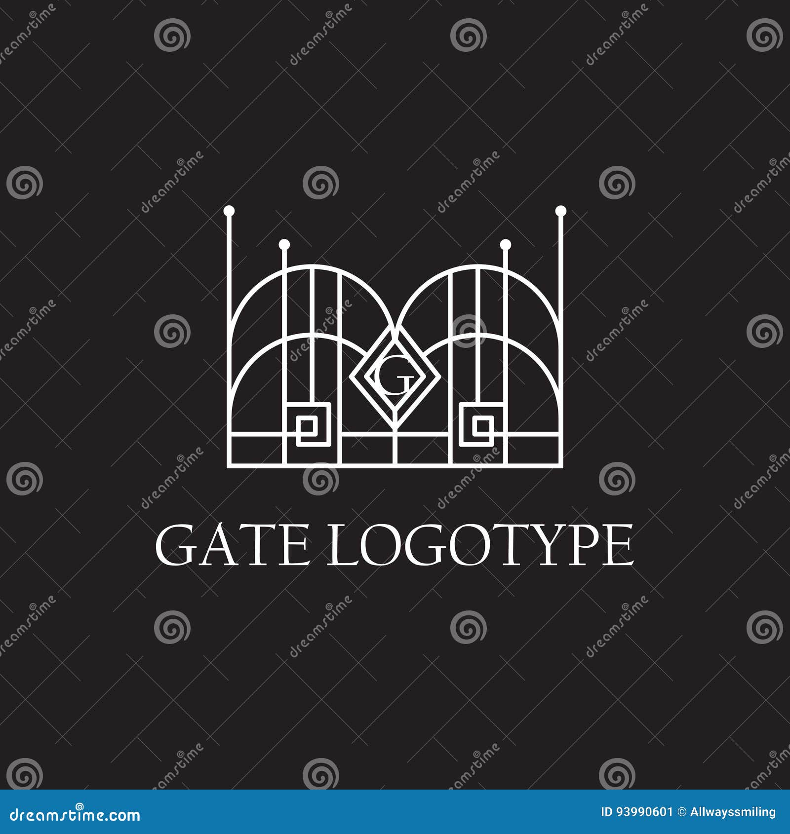 Company Logo with Gate Illustration Stock Vector - Illustration of ...