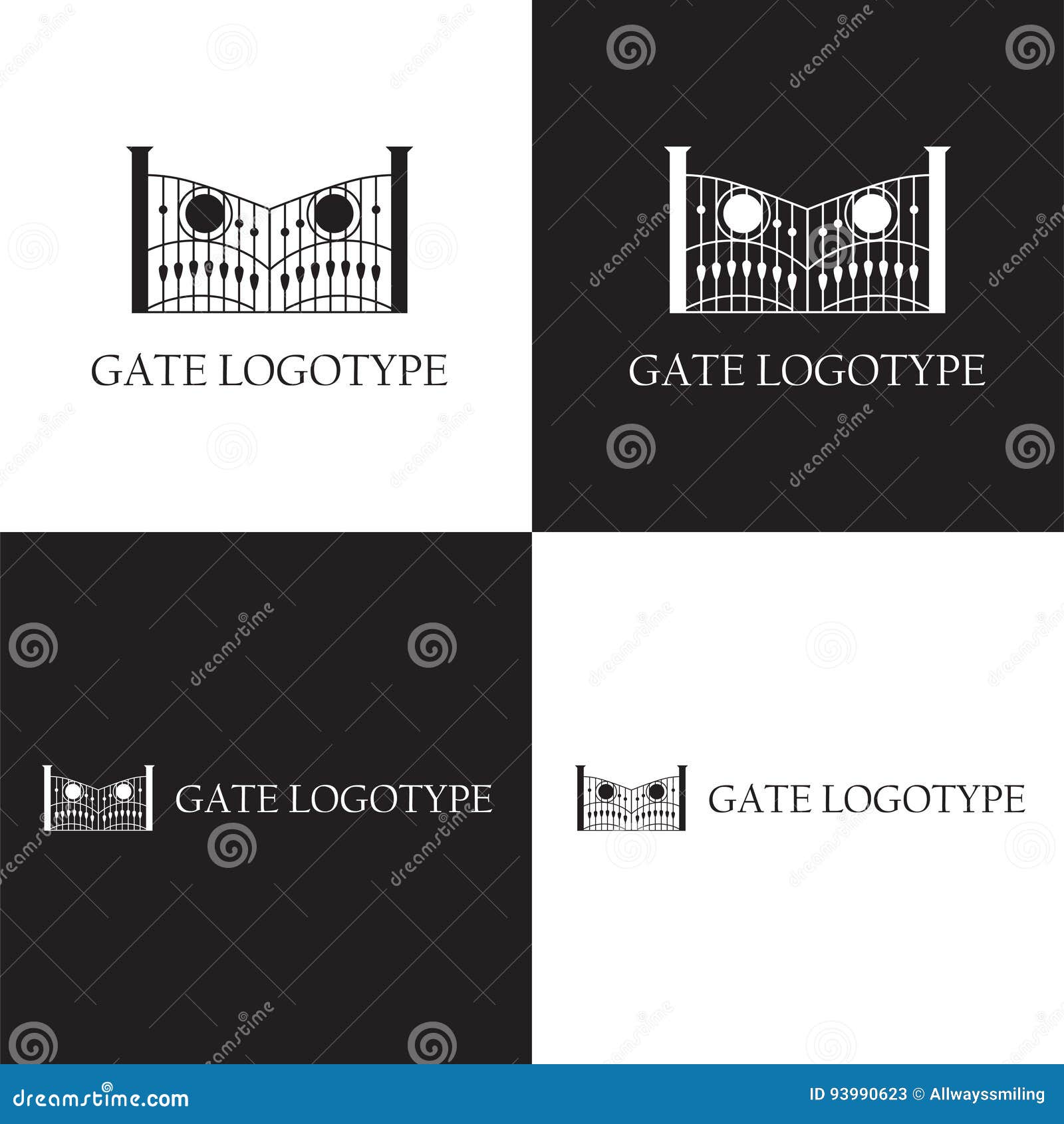 Company Logo with Gate Illustration Stock Vector - Illustration of ...